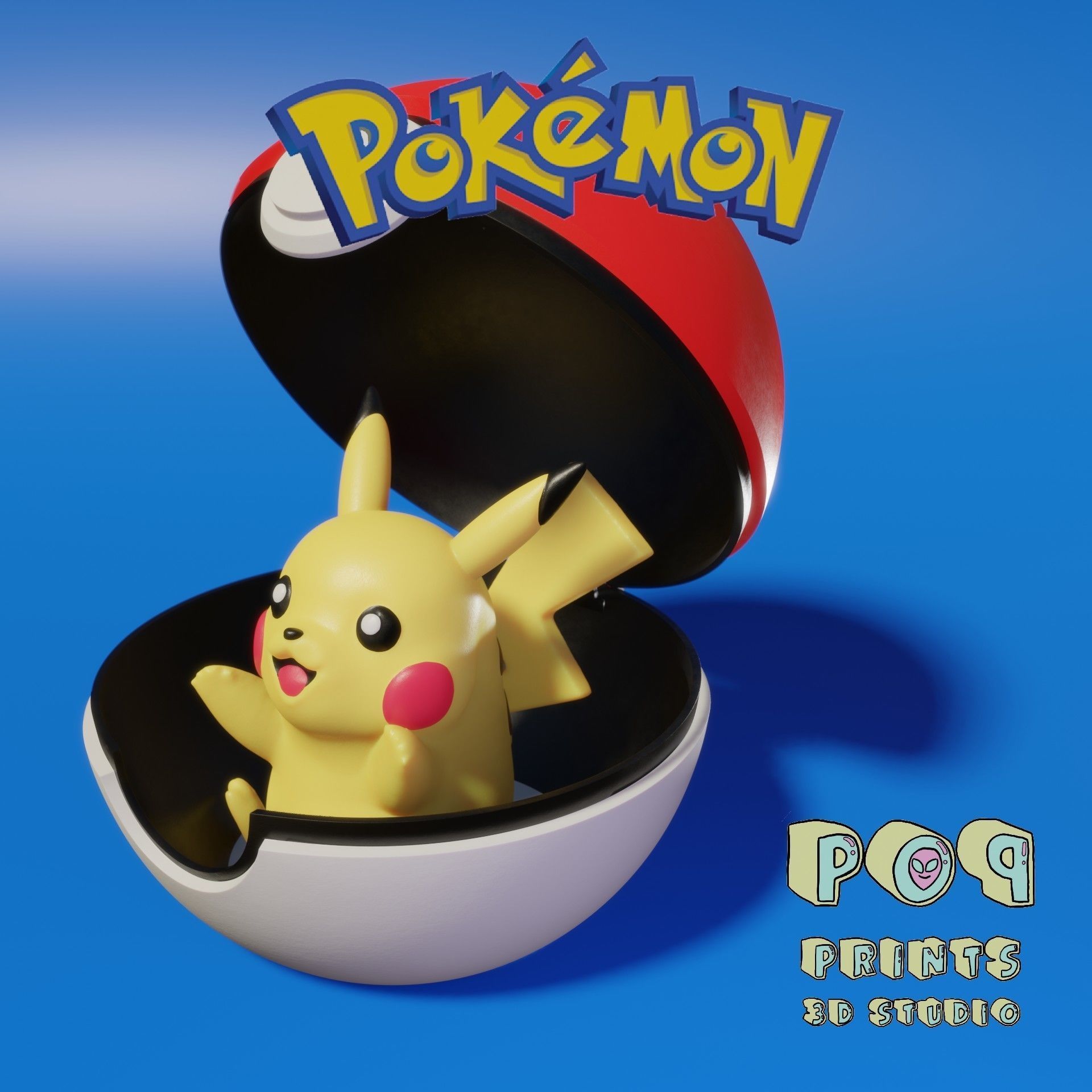 Free Pikachu inside PokeBall PRINT IN PLACE free 3D model | CGTrader