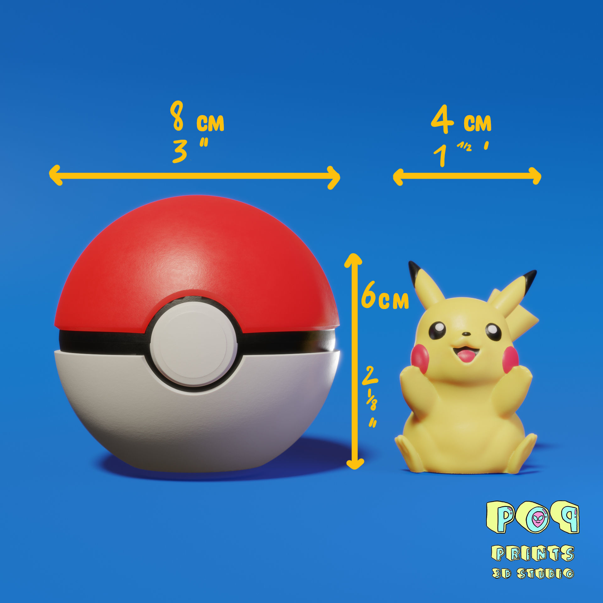 Free Pikachu inside PokeBall PRINT IN PLACE free 3D model | CGTrader