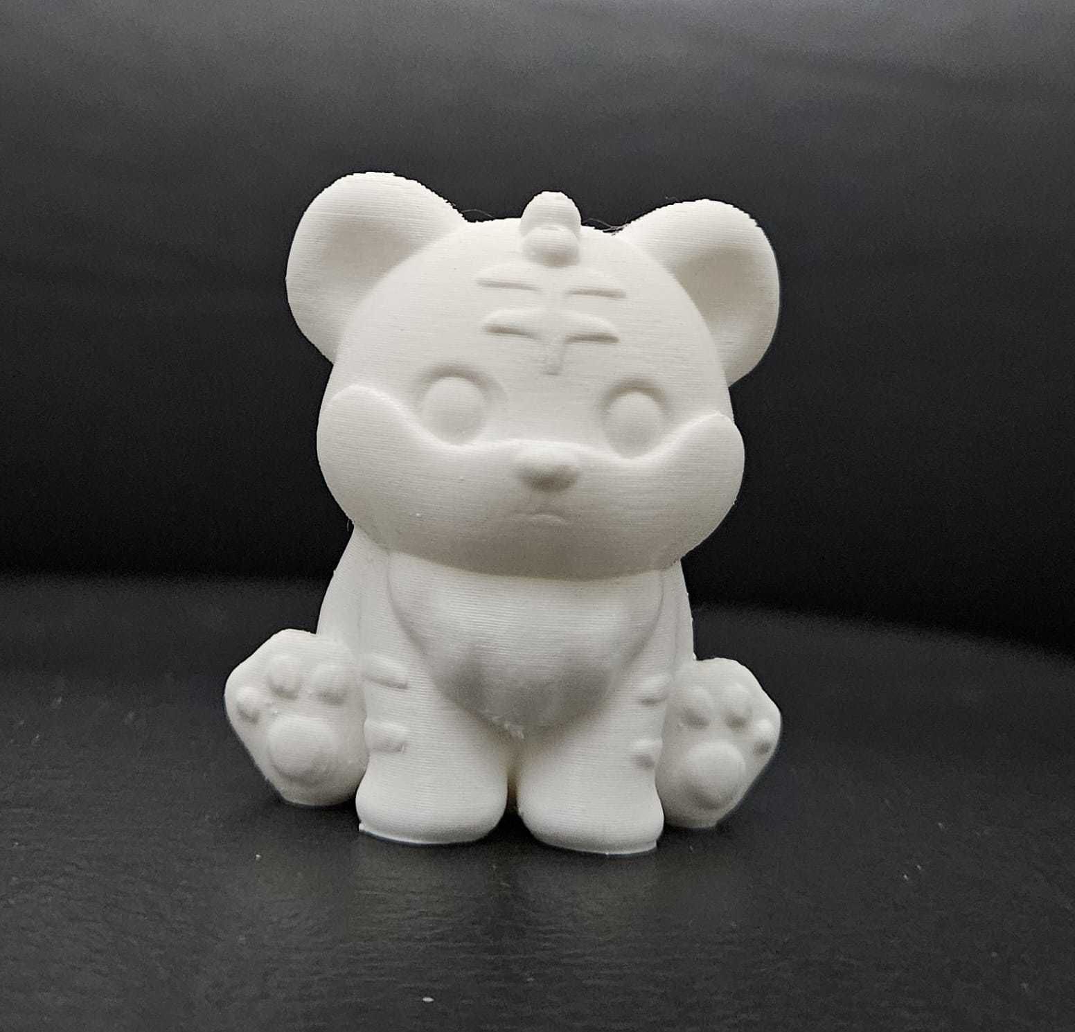 Cute Sitting Tiger 3D model 3D printable | CGTrader