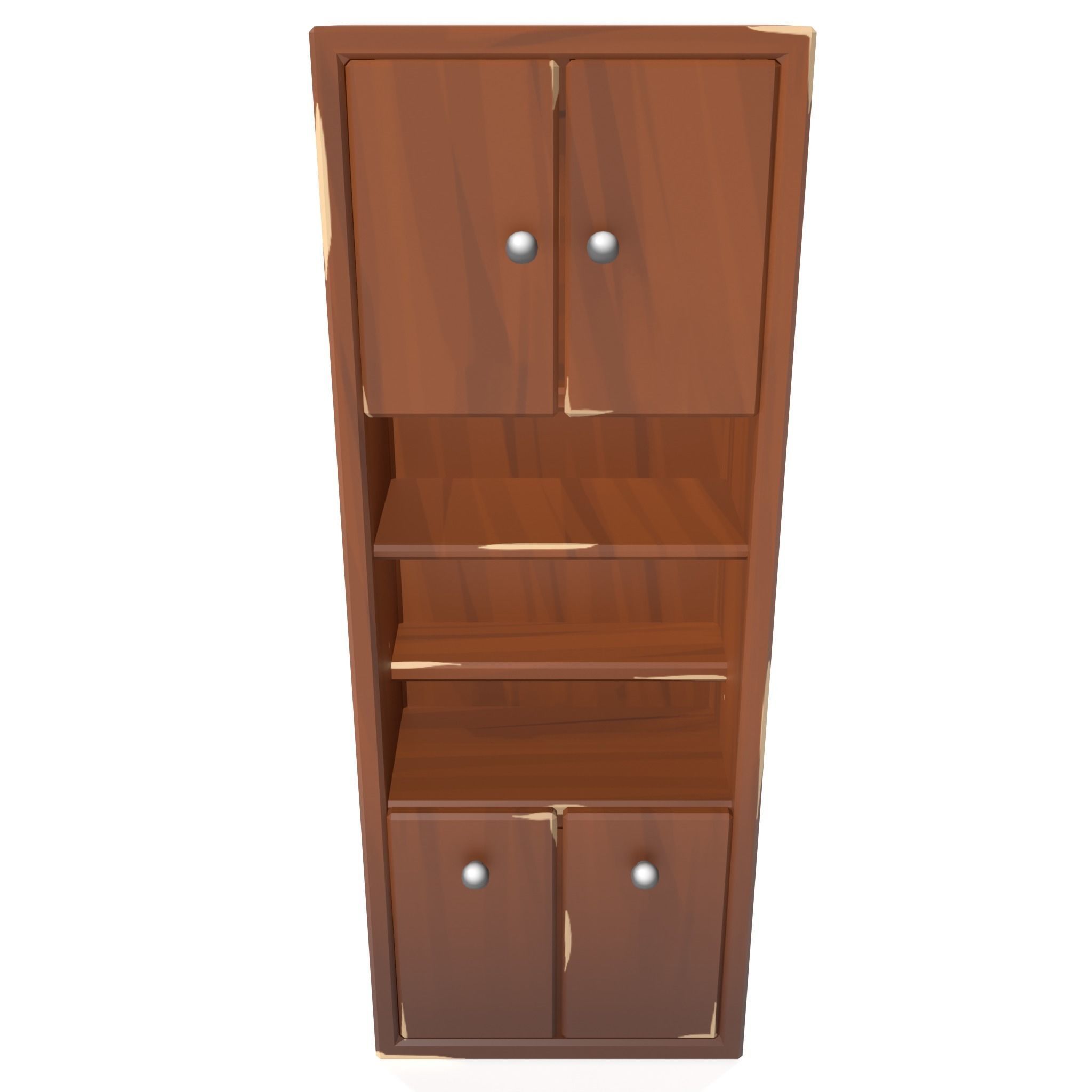 3D model Lowpoly Stylized Wooden Kitchen Cabinet VR / AR / low-poly ...