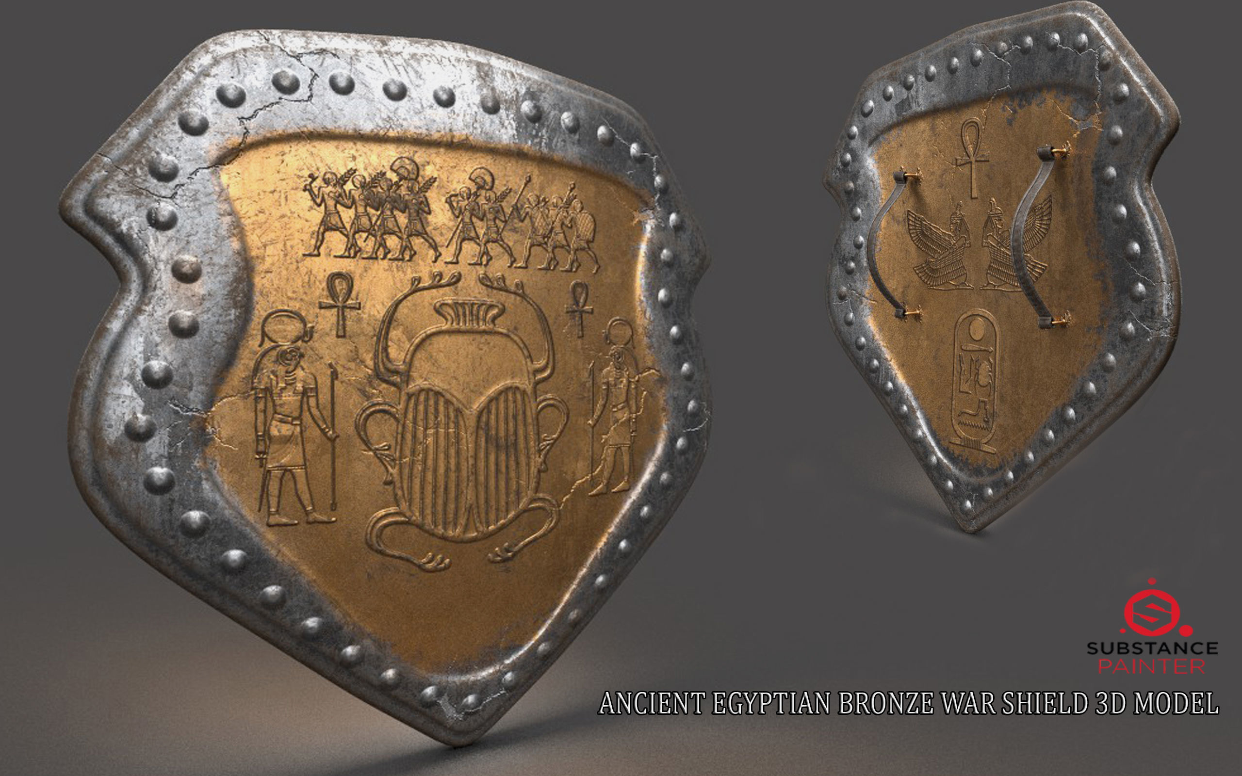 ANCIENT EGYPTIAN WAR SHIELD 3D MODEL 3D model | CGTrader