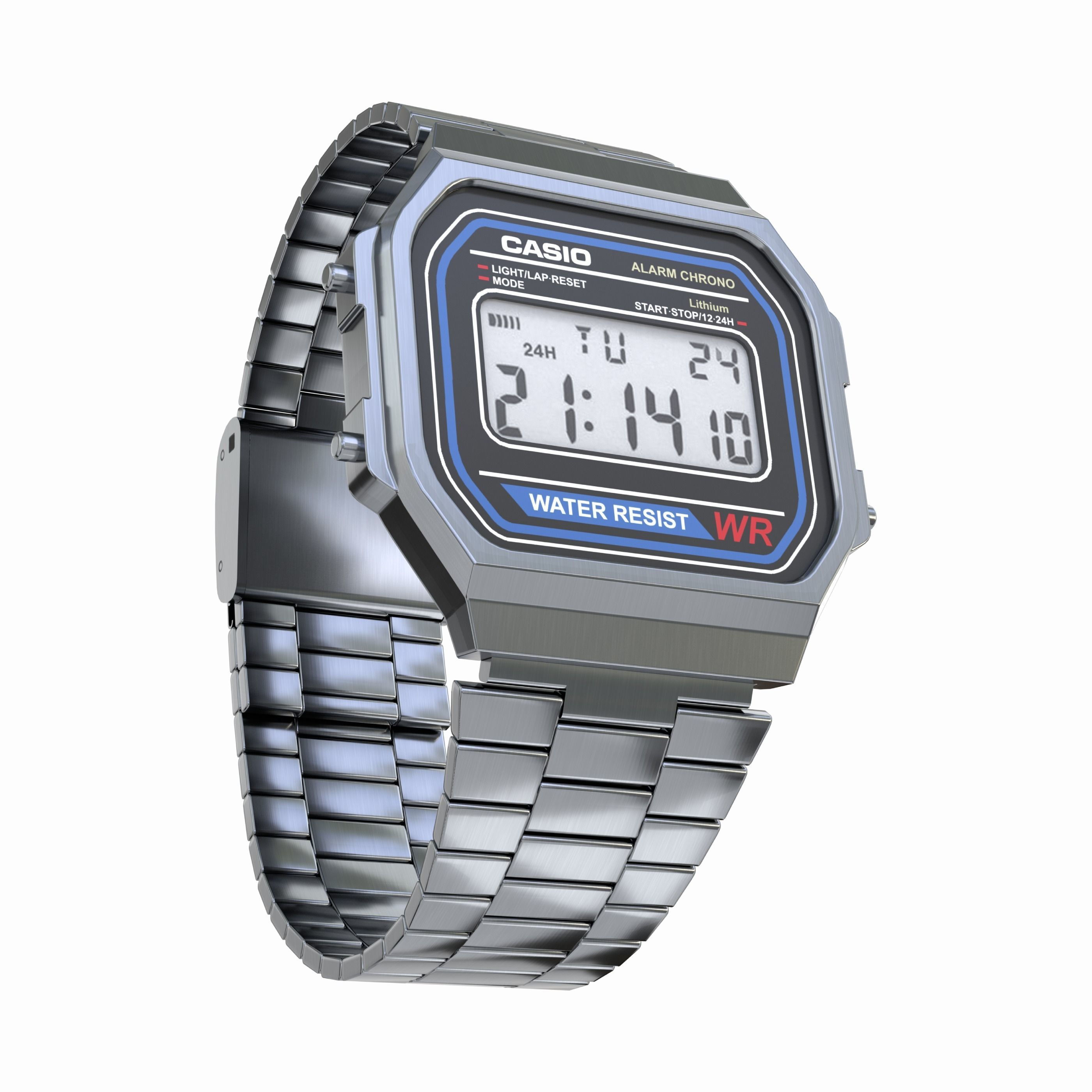 3D model Casio Watch Silver Classic VR / AR / low-poly | CGTrader