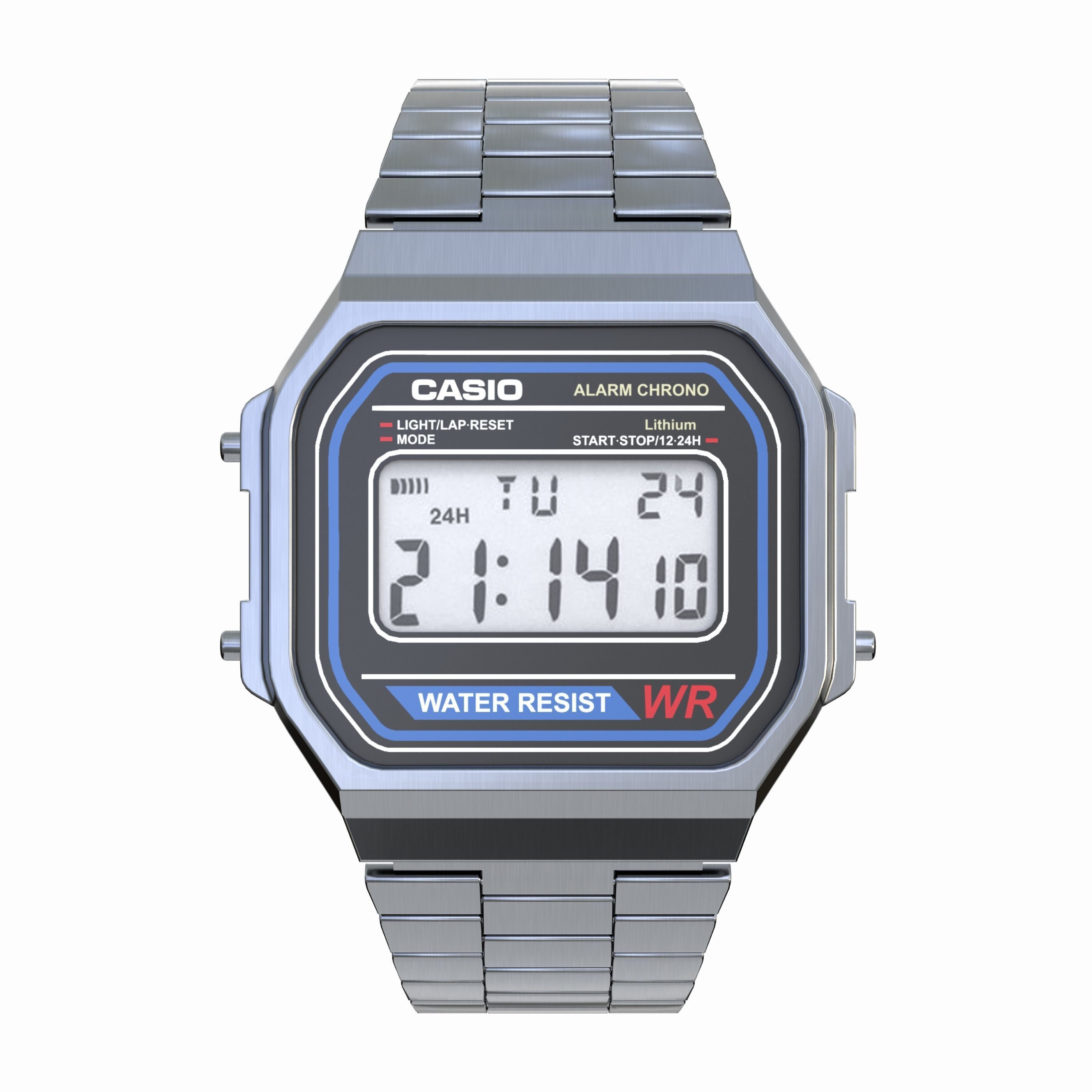 3D model Casio Watch Silver Classic VR / AR / low-poly | CGTrader
