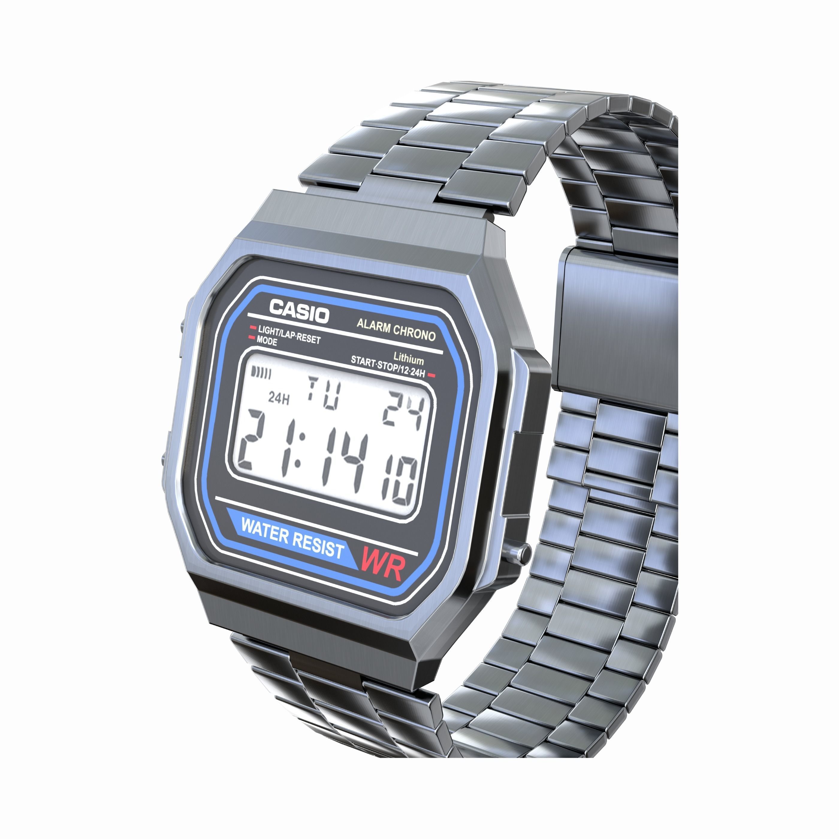 3D model Casio Watch Silver Classic VR / AR / low-poly | CGTrader