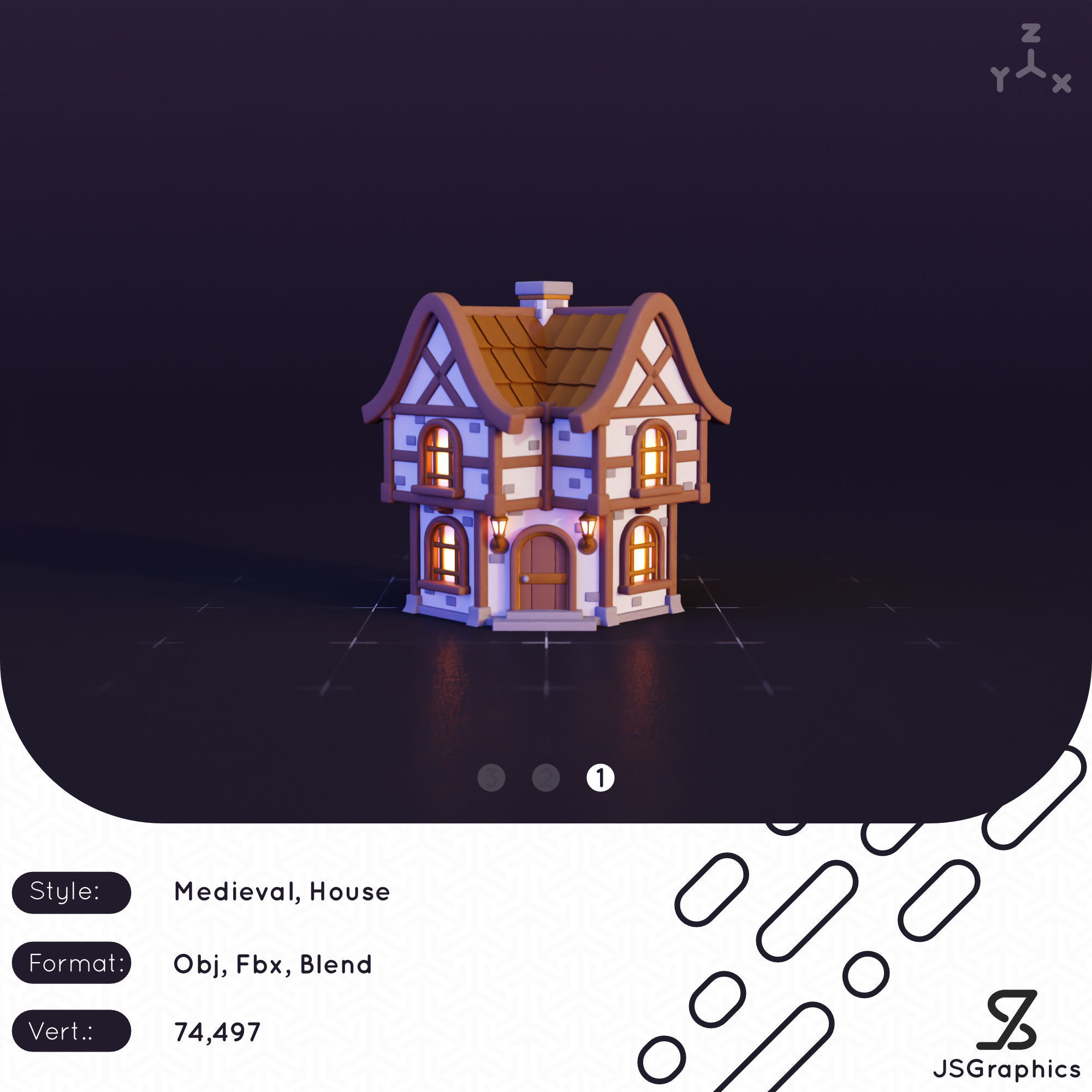Stylized Medieval House free 3D model | CGTrader