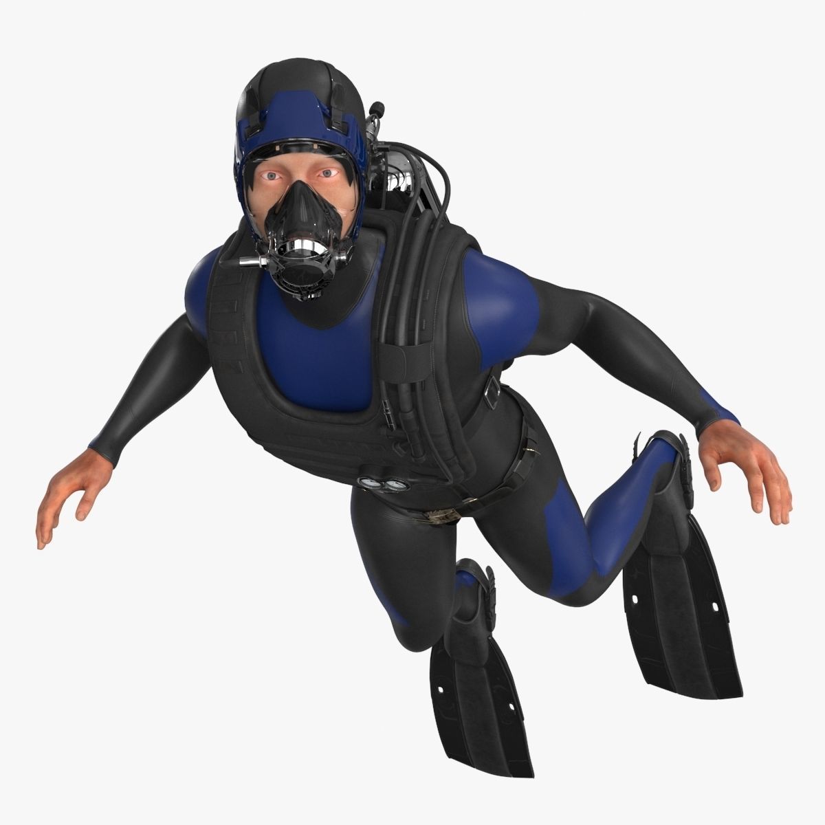 3D model Sea Diver VR / AR / low-poly | CGTrader
