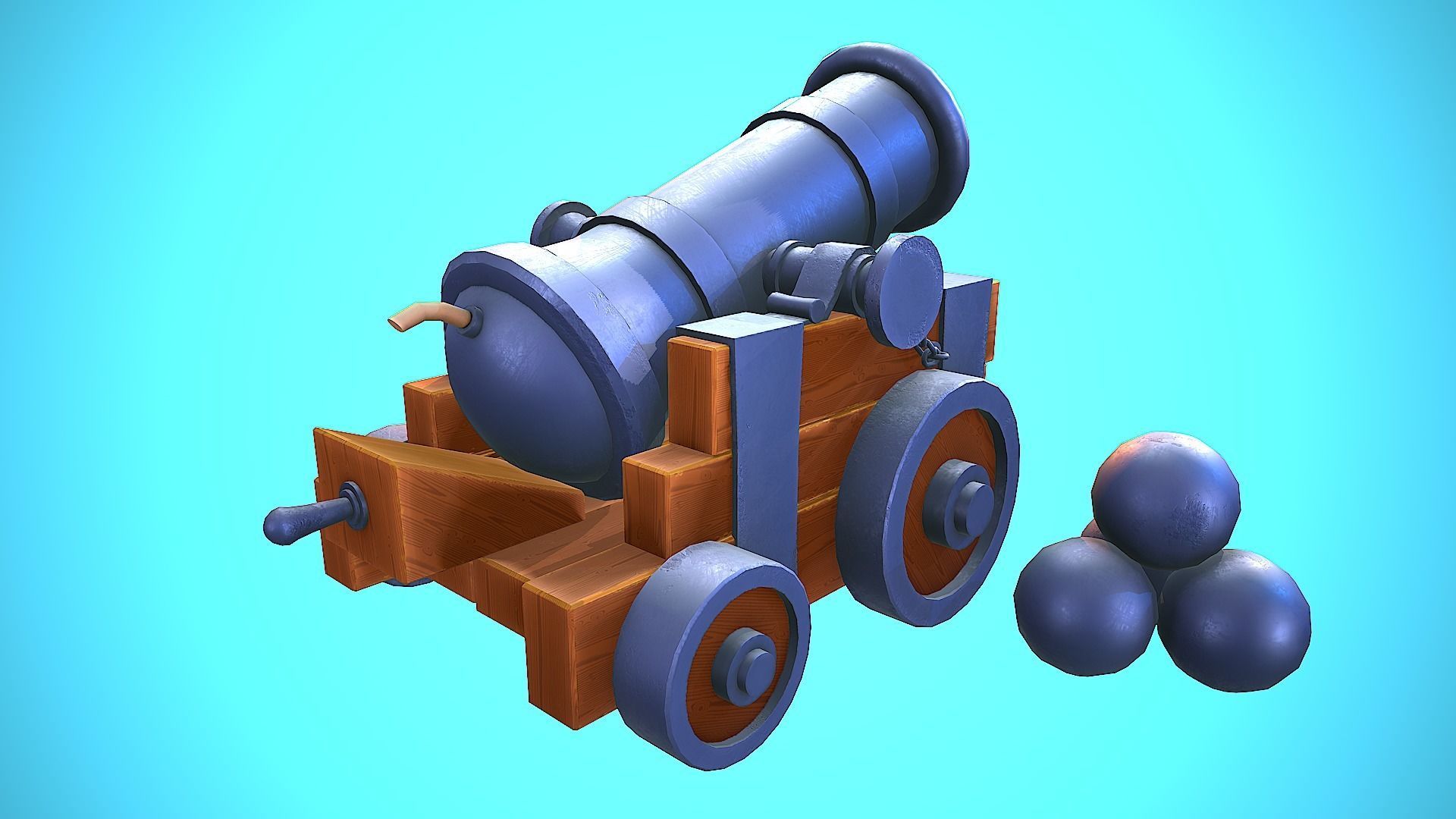 3D model STYLIZED CANNON CARTOON STYLIZED REALISTIC VR / AR / low-poly ...