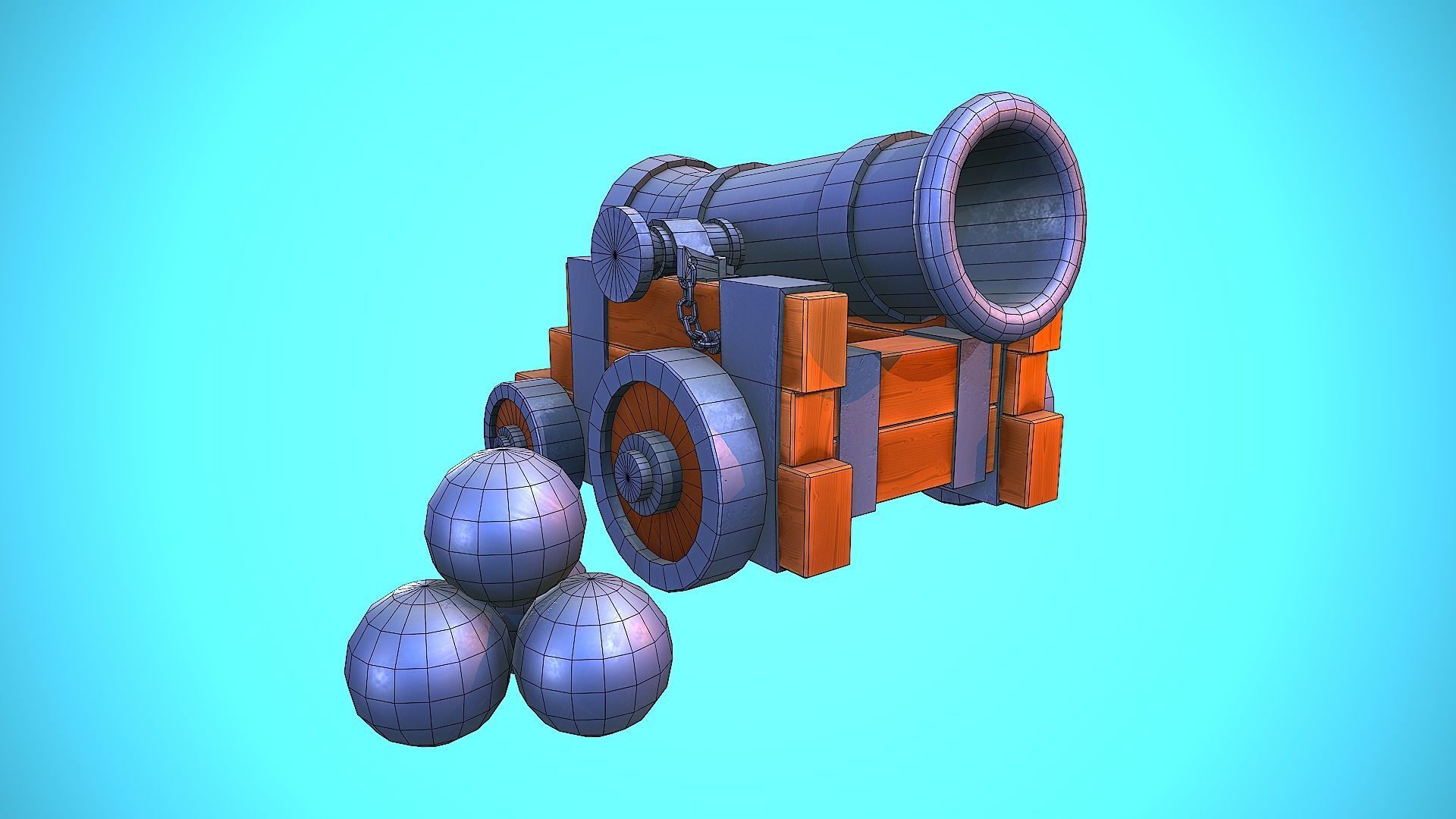 3D model STYLIZED CANNON CARTOON STYLIZED REALISTIC VR / AR / low-poly ...