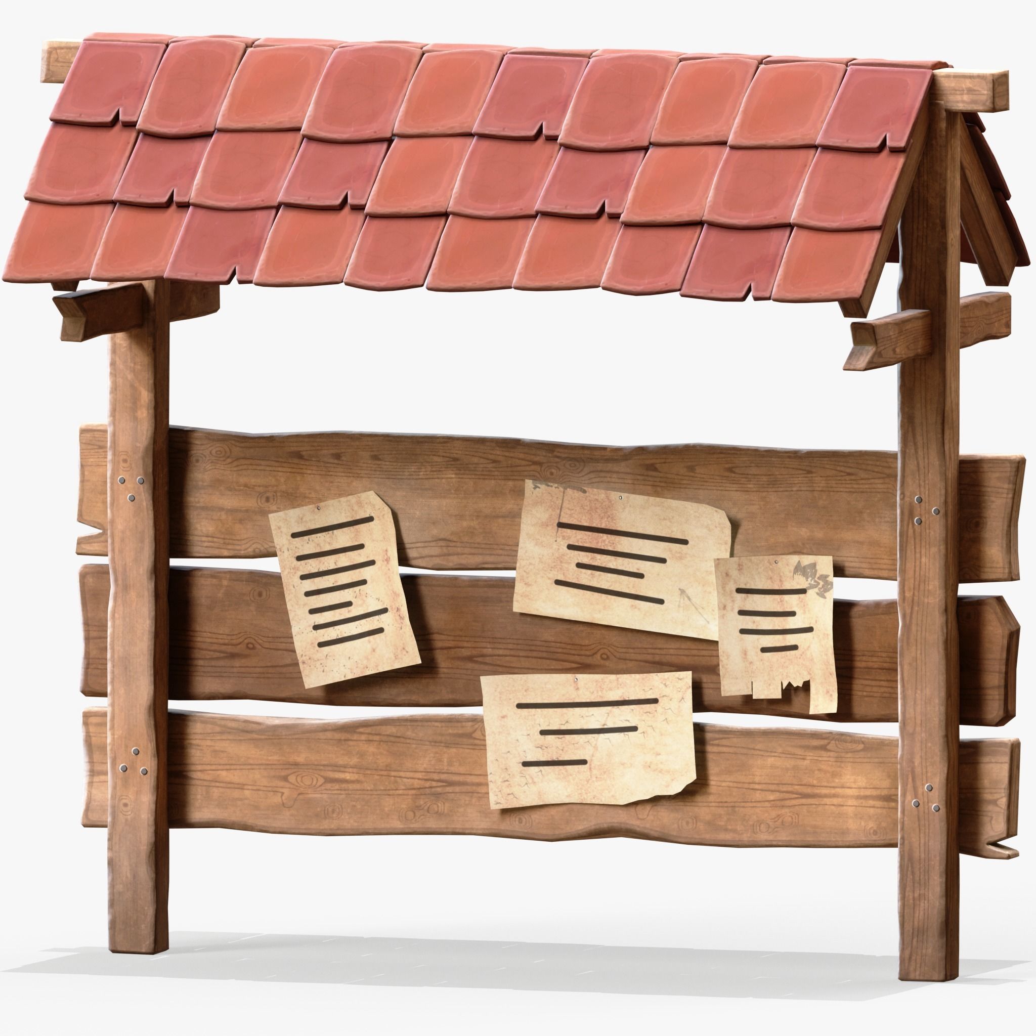 Wooden Bulletin Board 3D model | CGTrader