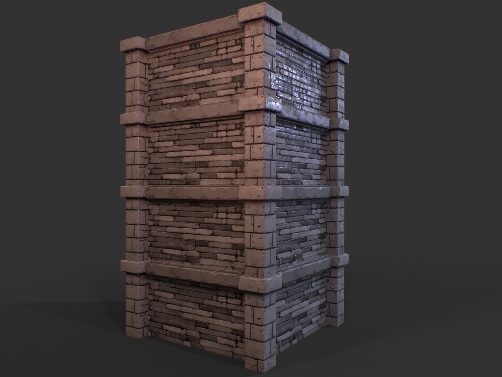 3D model Modular medieval stone platforms for dungeon pack VR / AR ...