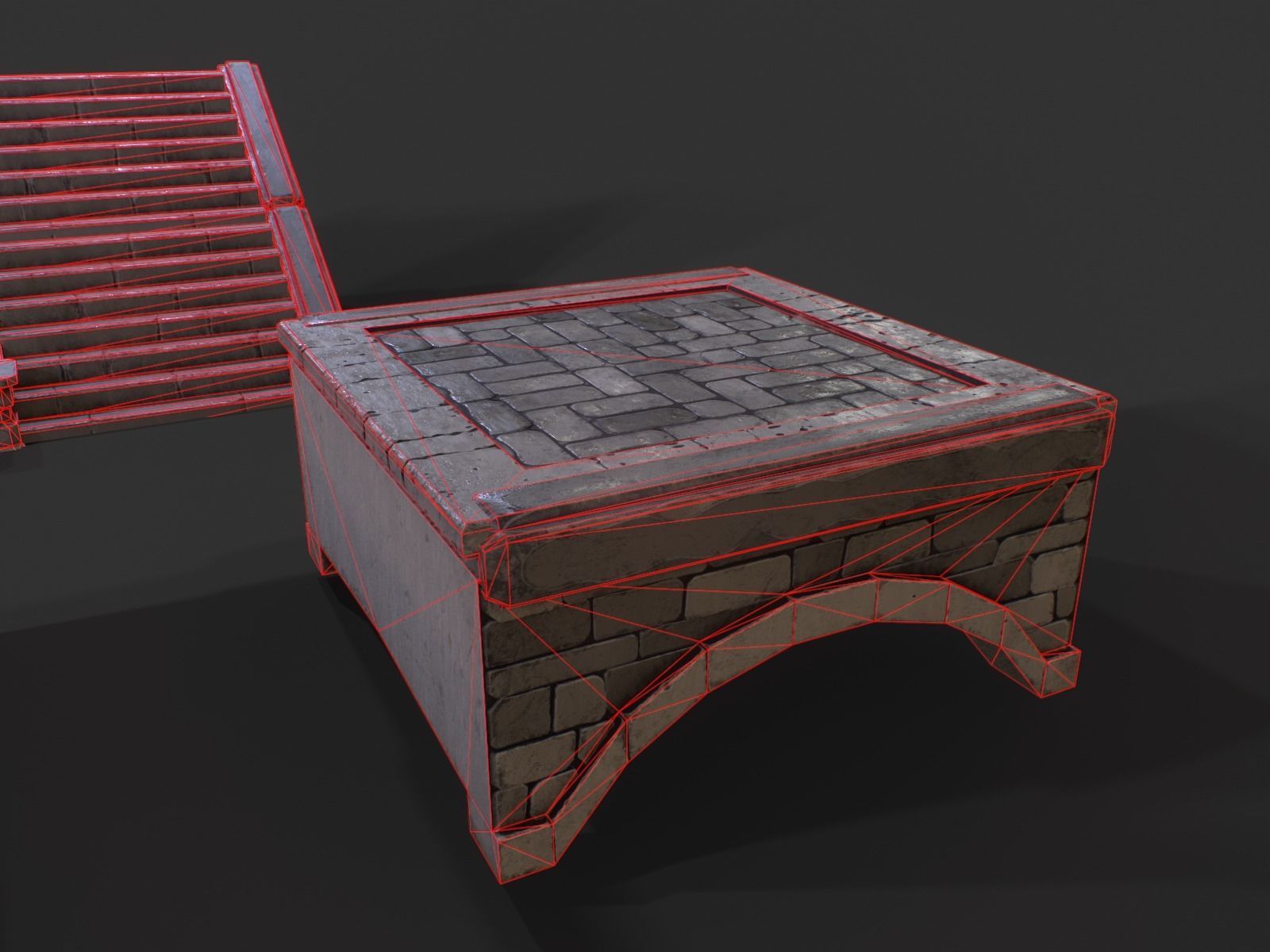 3D model Modular medieval stone platforms for dungeon pack VR / AR ...