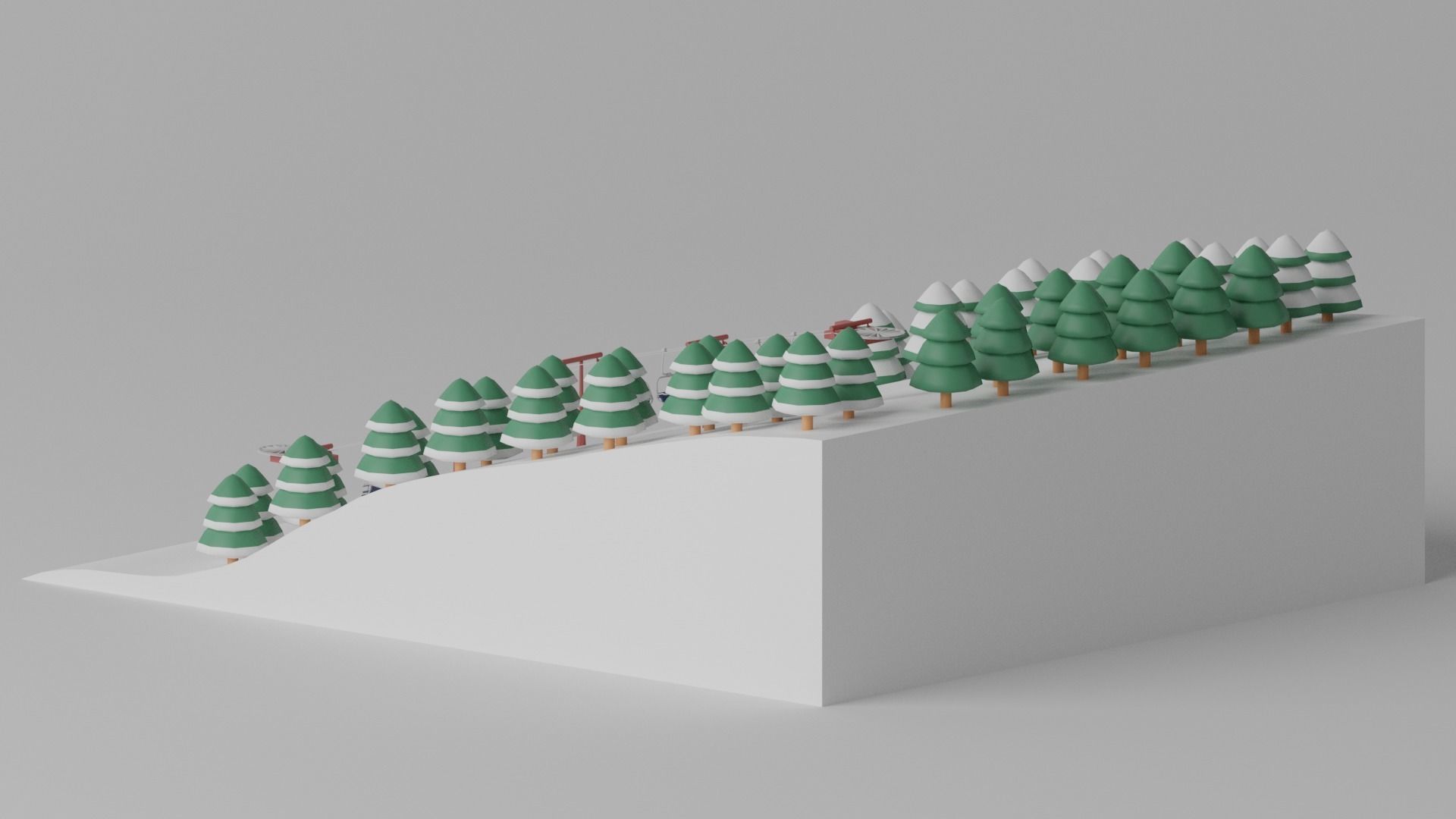 Ski Slope Lift Mountain Pack 3D model | CGTrader