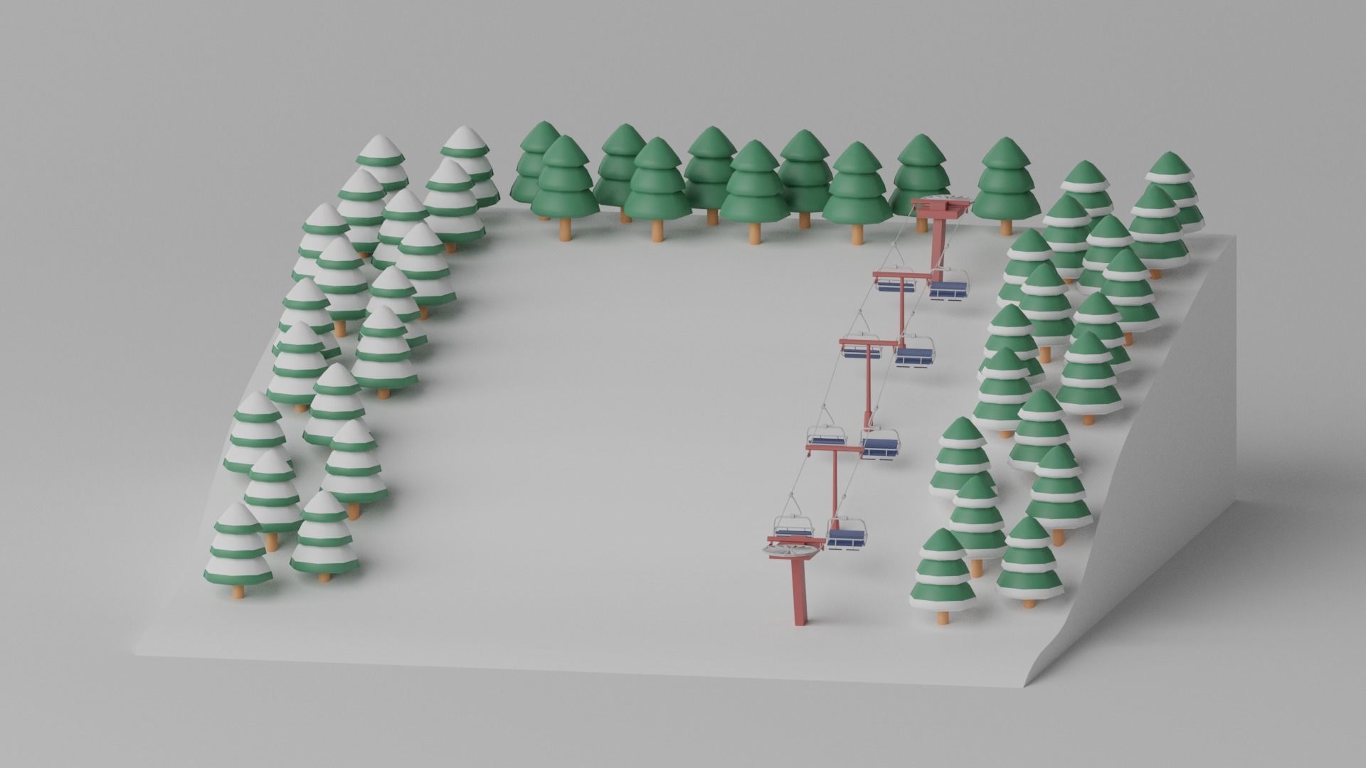 Ski Slope Lift Mountain Pack 3D model | CGTrader