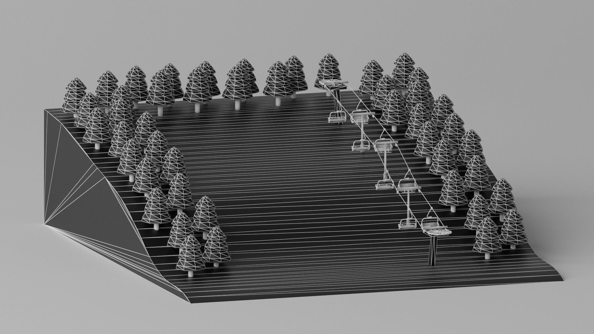 Ski Slope Lift Mountain Pack 3D model | CGTrader