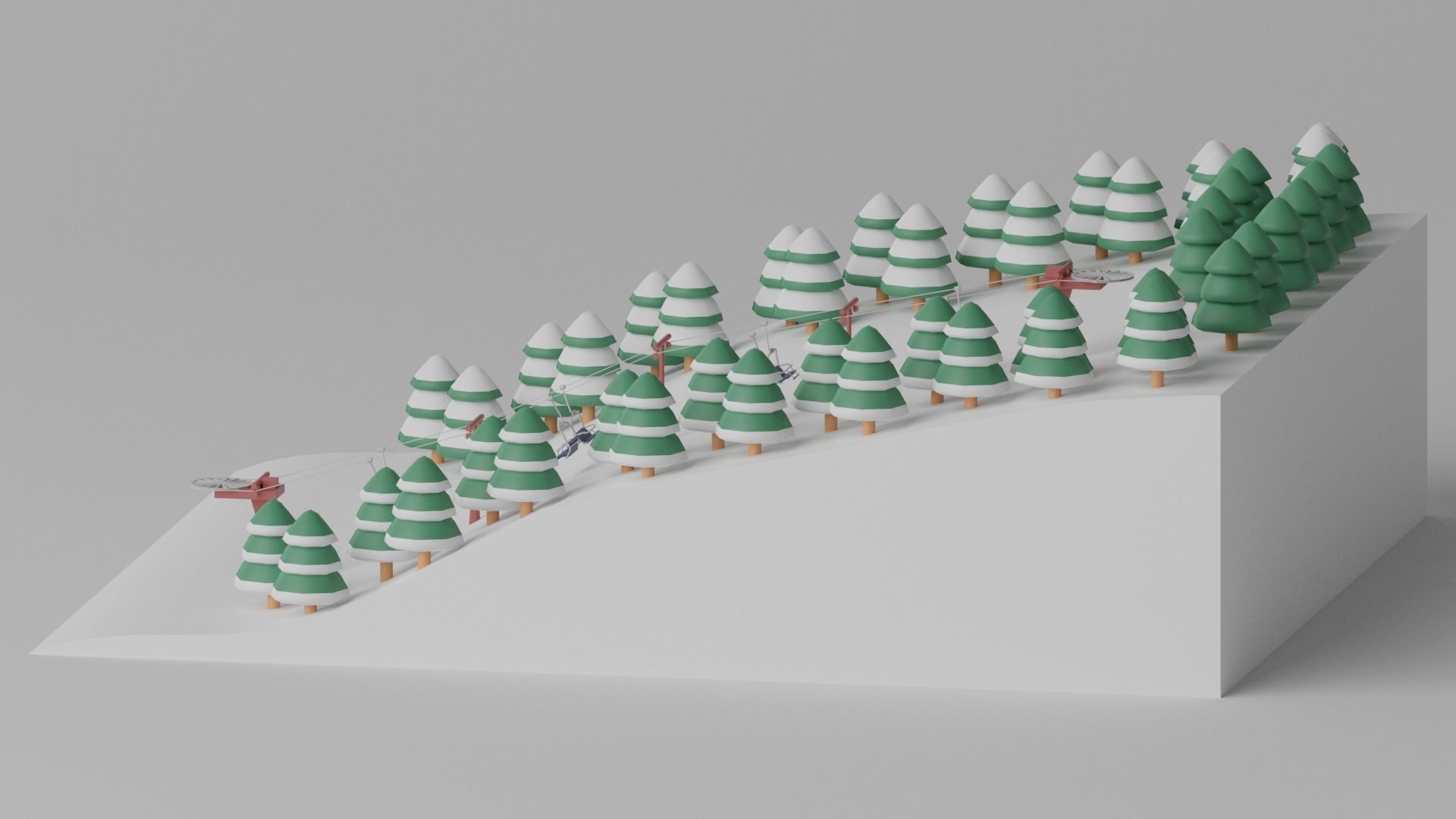 Ski Slope Lift Mountain Pack 3D model | CGTrader