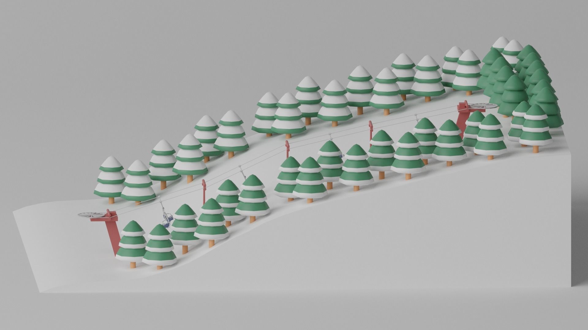 Ski Slope Lift Mountain Pack 3D model | CGTrader