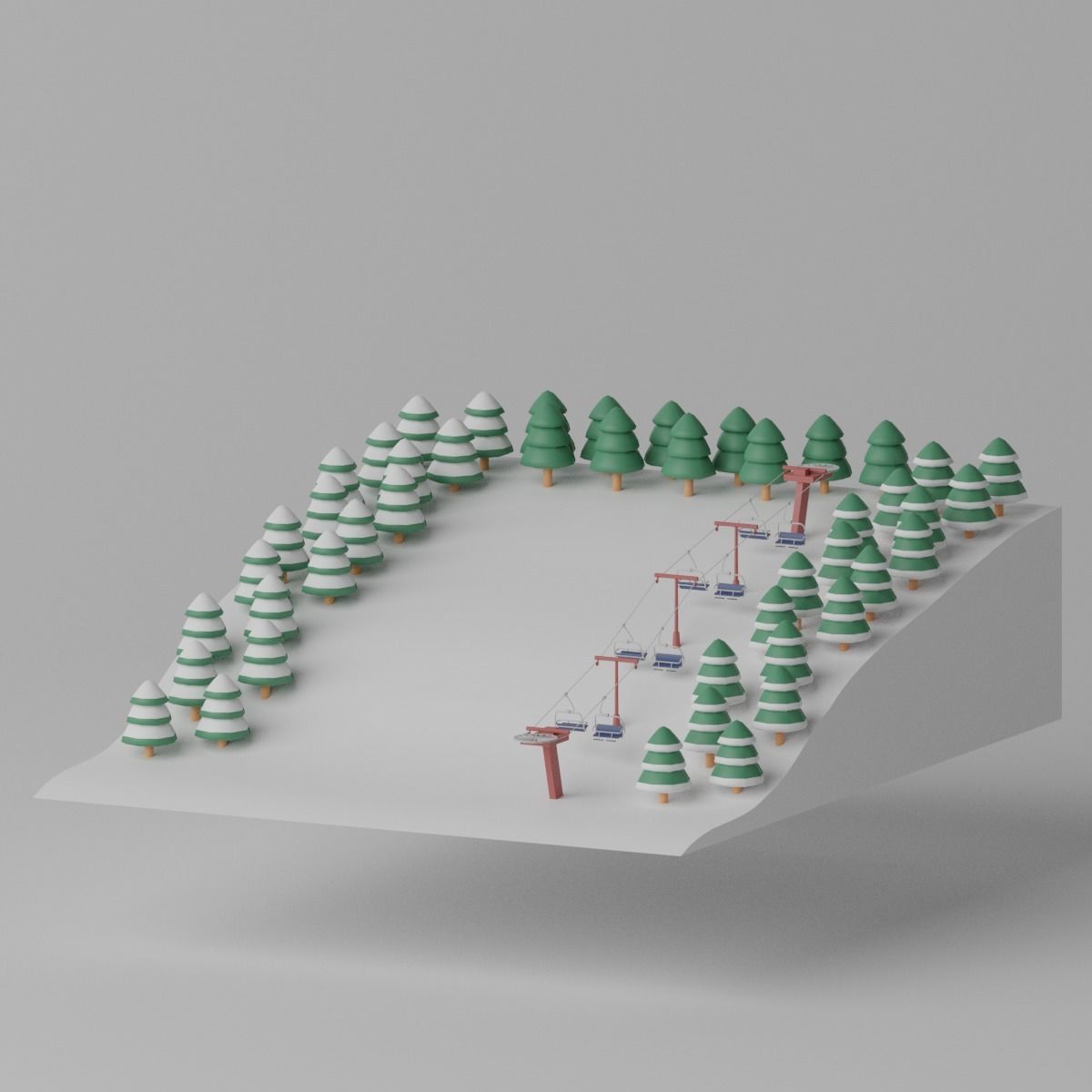 Ski Slope Lift Mountain Pack 3D model | CGTrader