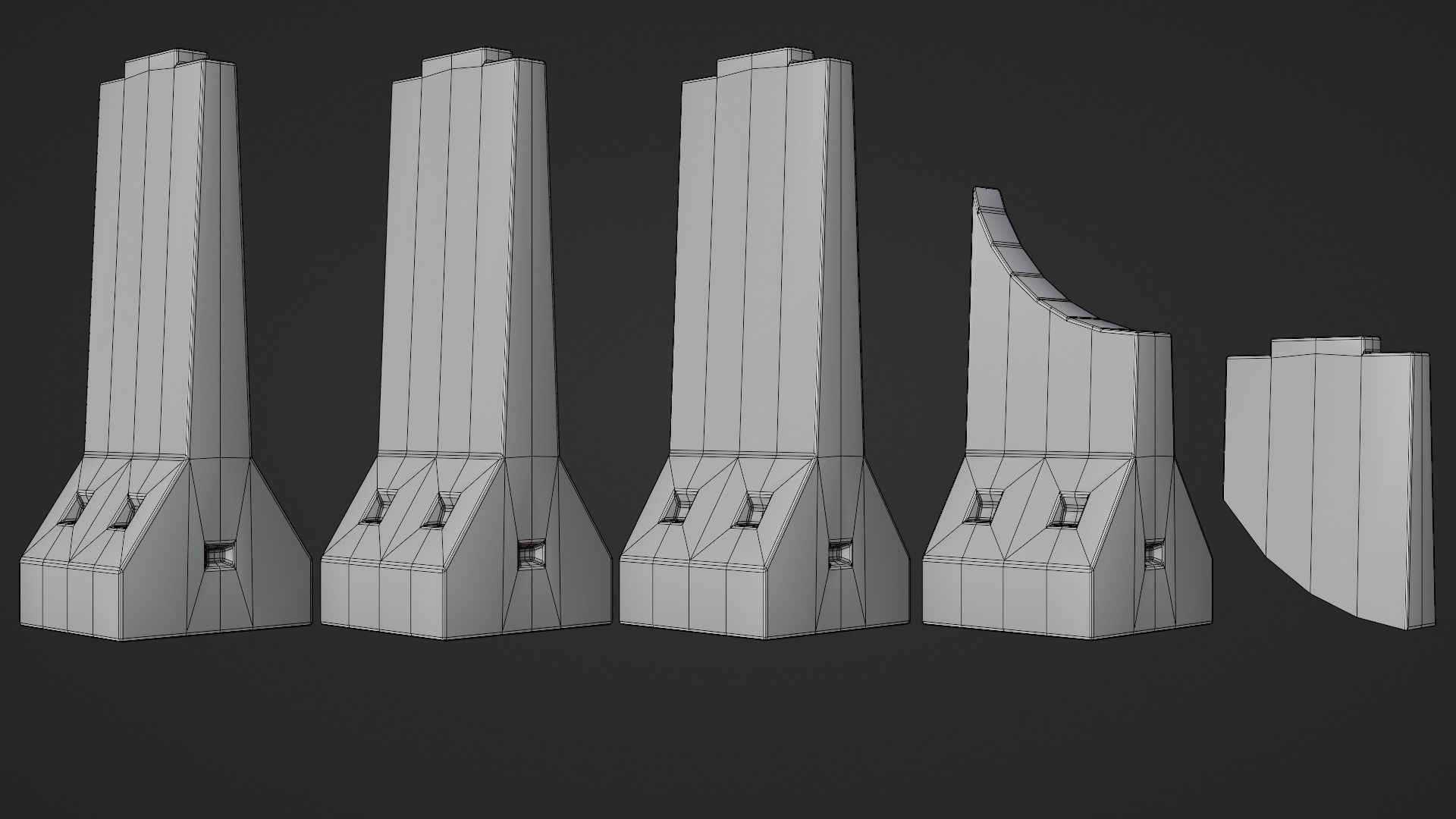 3D model Modular Concrete Blast Walls VR / AR / low-poly | CGTrader