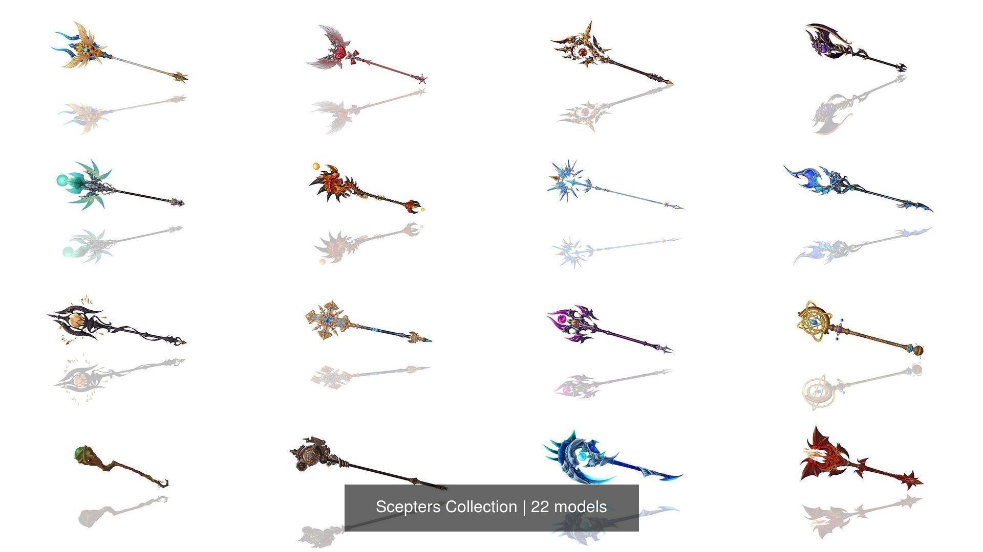 Scepters Collection VR / AR / low-poly | CGTrader