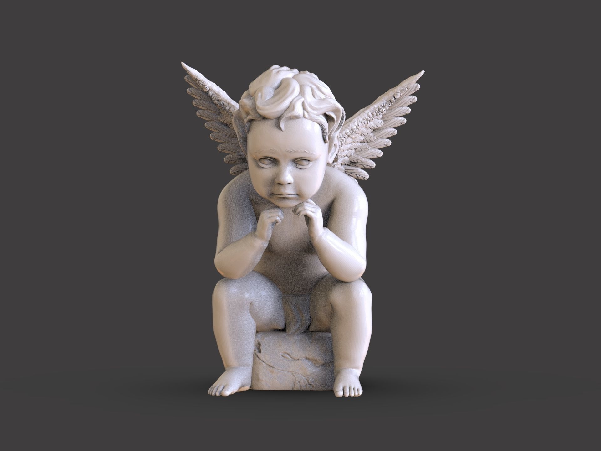 Sad Cupid Statue 3D model 3D printable | CGTrader