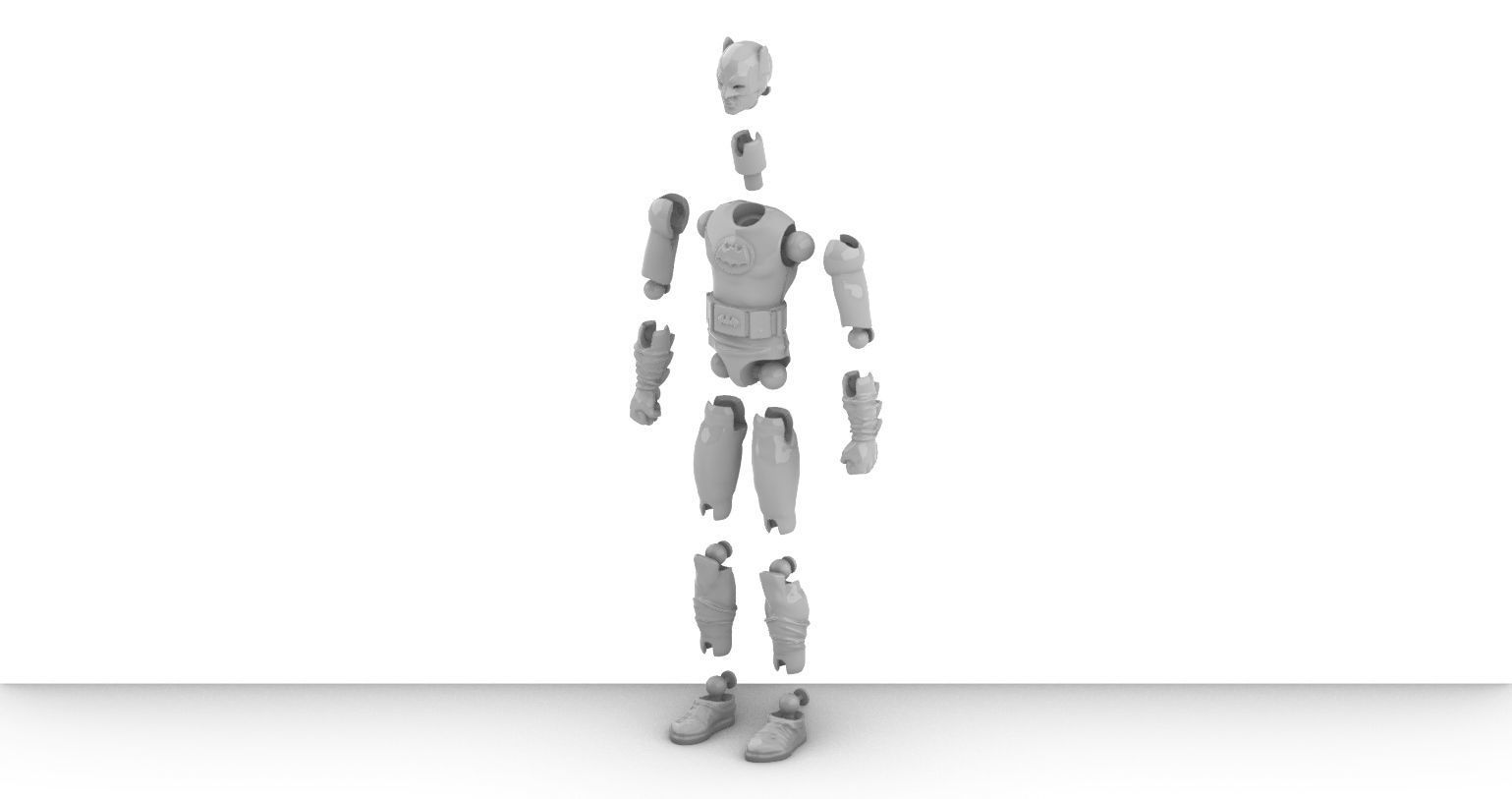 Batman Adam West - ARTICULATED POSEABLE ACTION FIGURE 100mm 3D model 3D ...