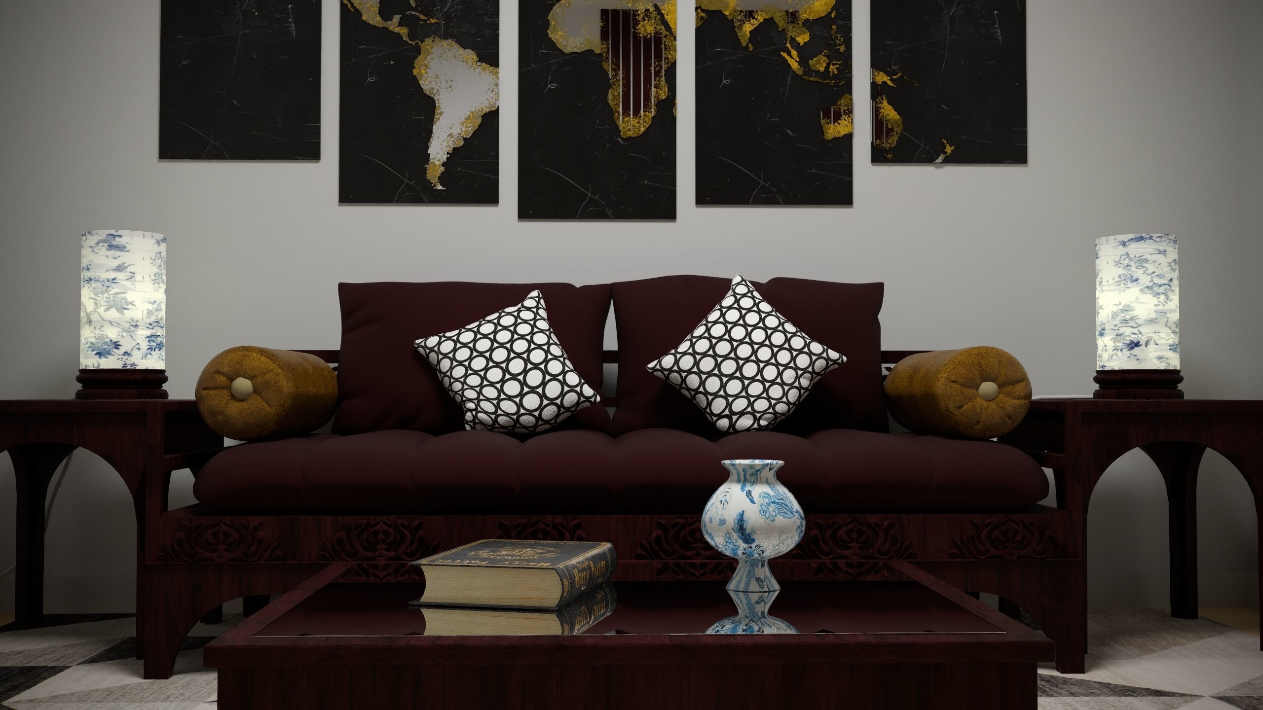 Mirror map of the world in the interior 3D model | CGTrader