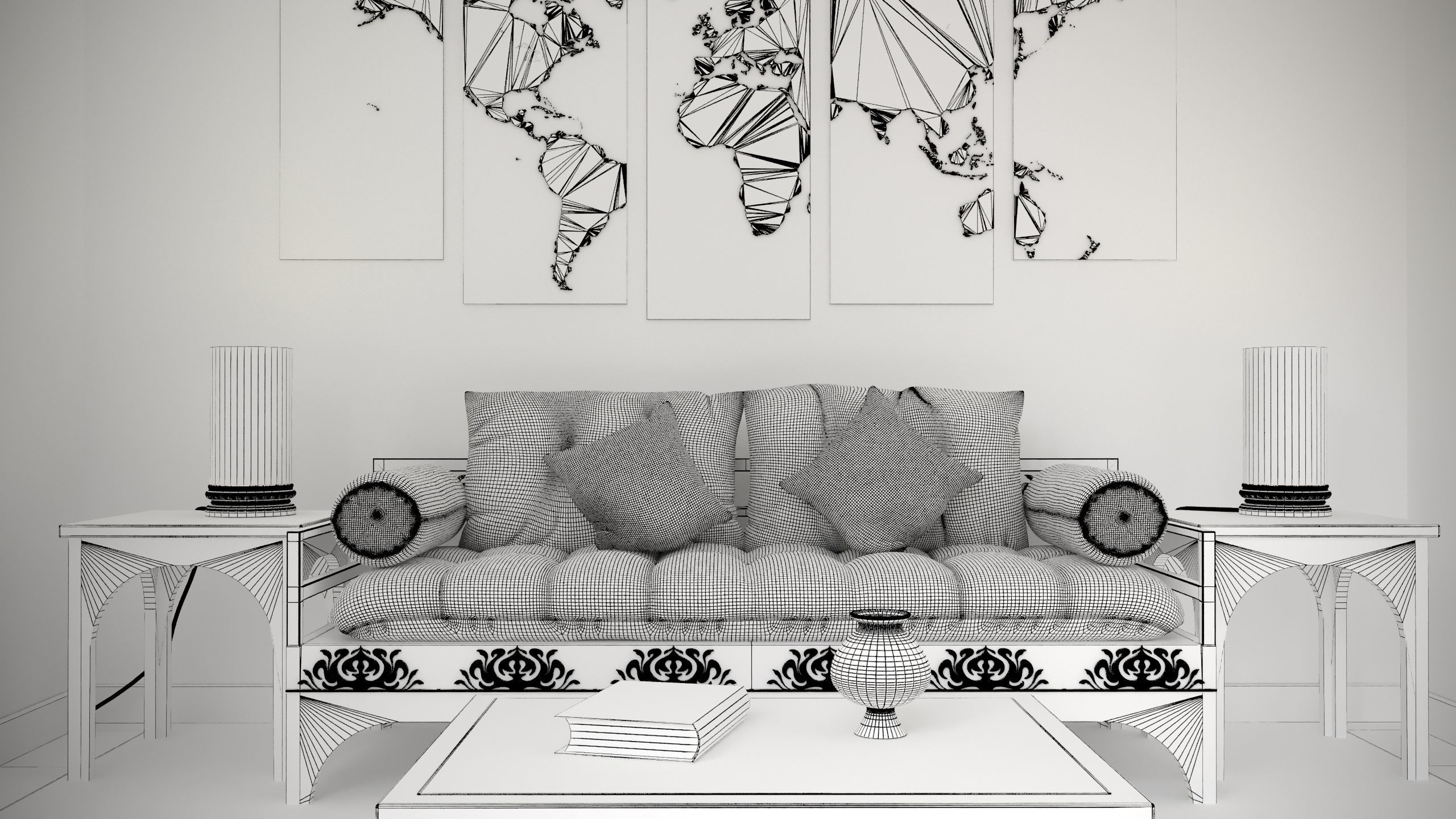 Mirror map of the world in the interior 3D model | CGTrader