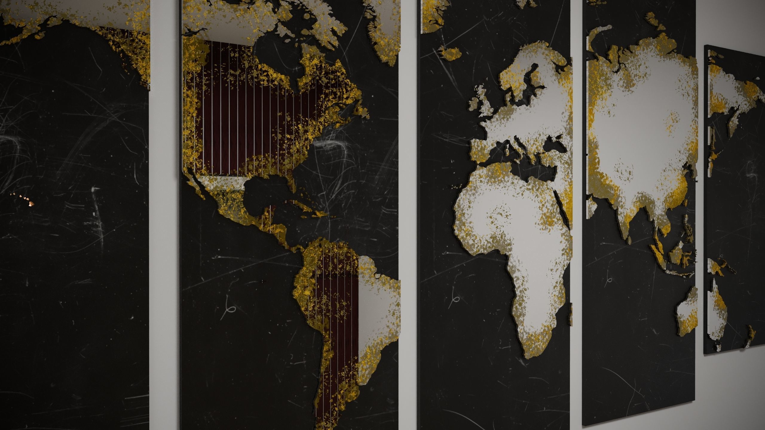 Mirror map of the world in the interior 3D model | CGTrader