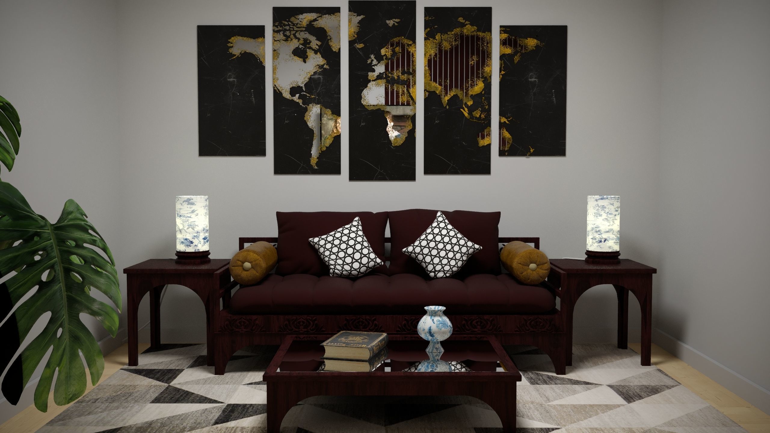 Mirror map of the world in the interior 3D model | CGTrader