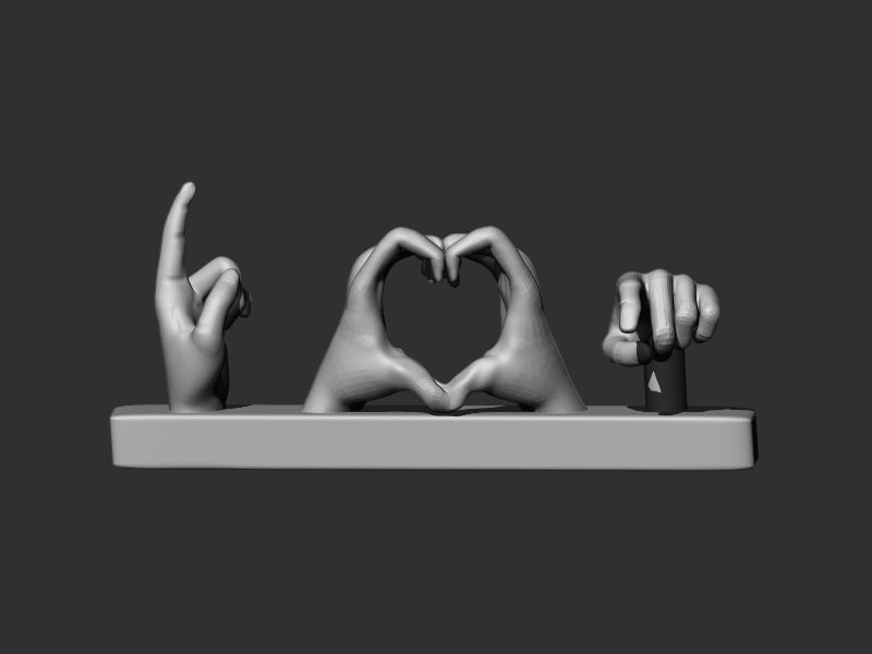 Love u Hand Gestures 3D model 3D printable | CGTrader