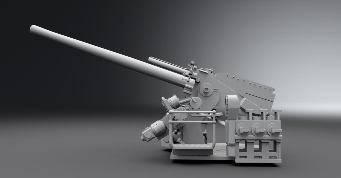 5 inch 25 caliber 2 Scale model 3D model 3D printable | CGTrader
