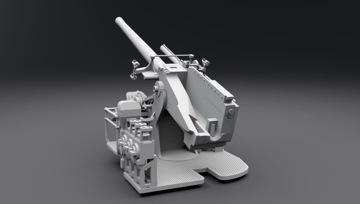 5 inch 25 caliber 2 Scale model 3D model 3D printable | CGTrader