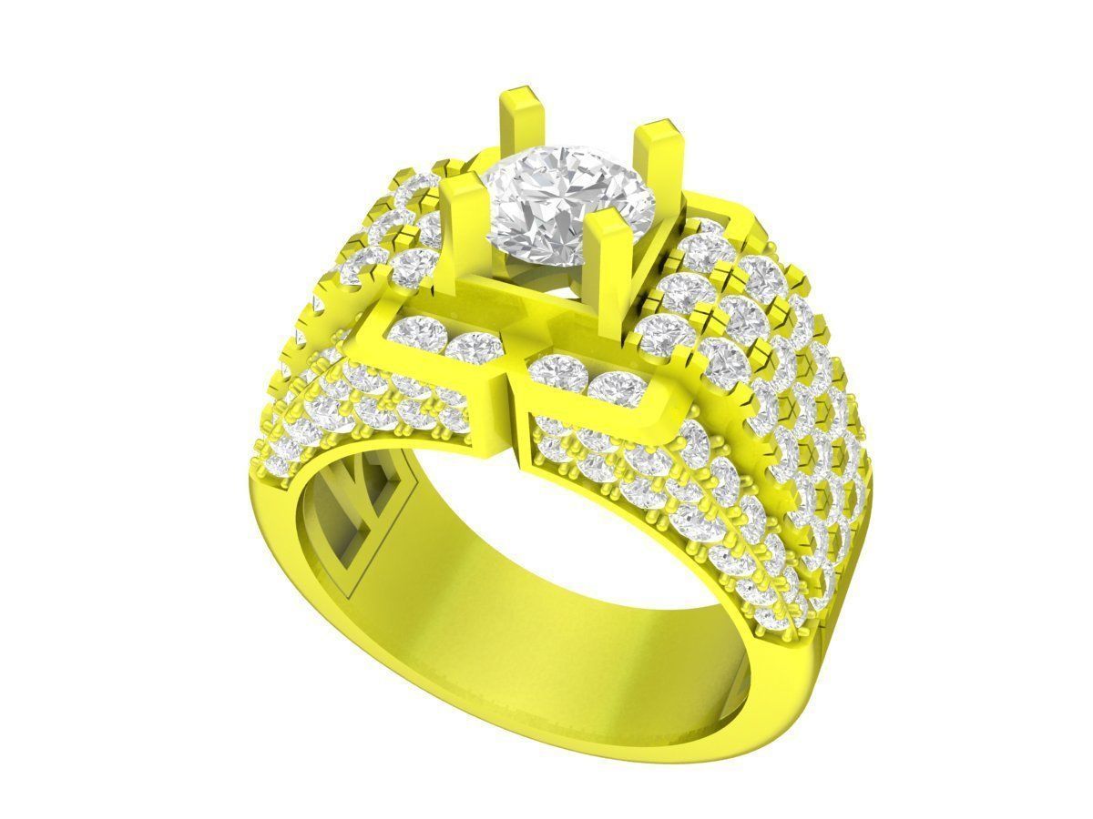 A7448 Korean Style Luxury Fashion Diamond Men Ring 3D Model 3D model 3D ...