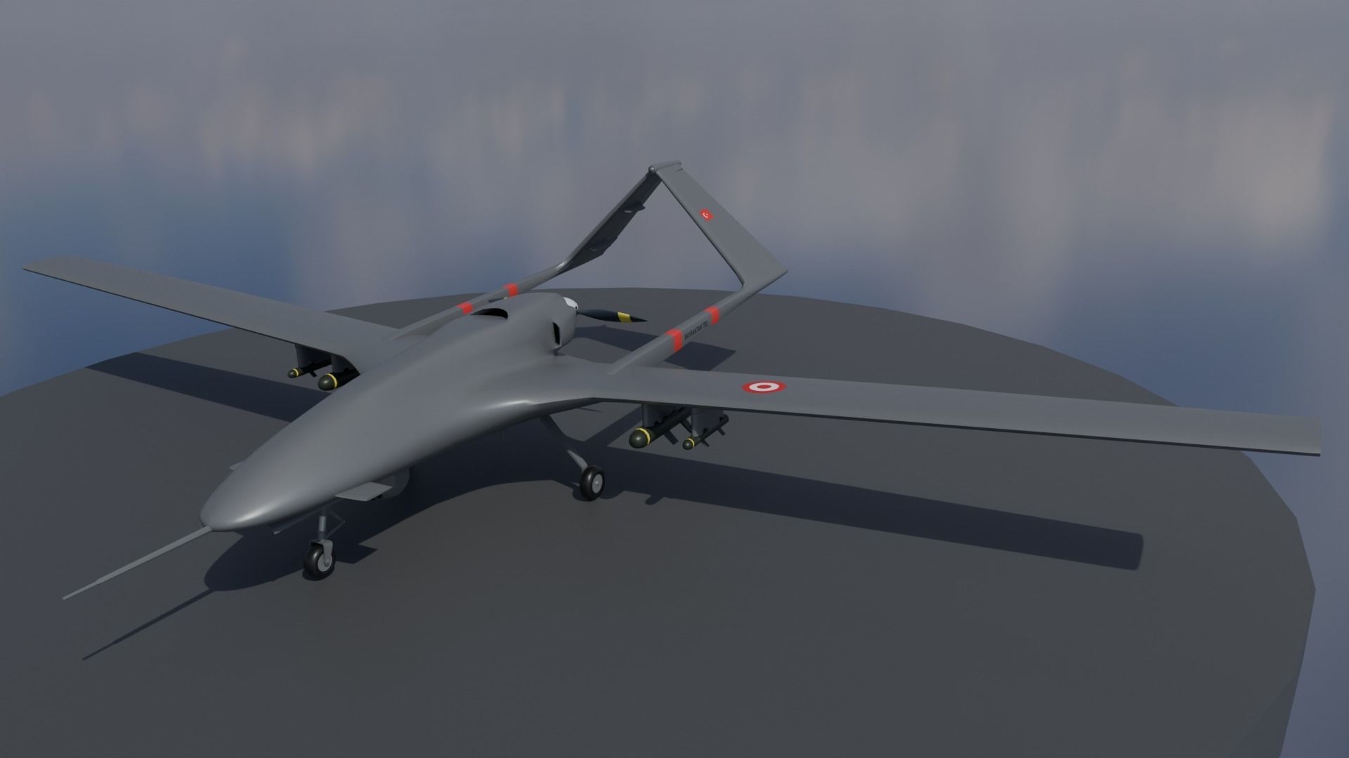 3D model Bayraktar TB2 Turkish Unmanned Aerial Vehicle UAV VR / AR / low-poly | CGTrader