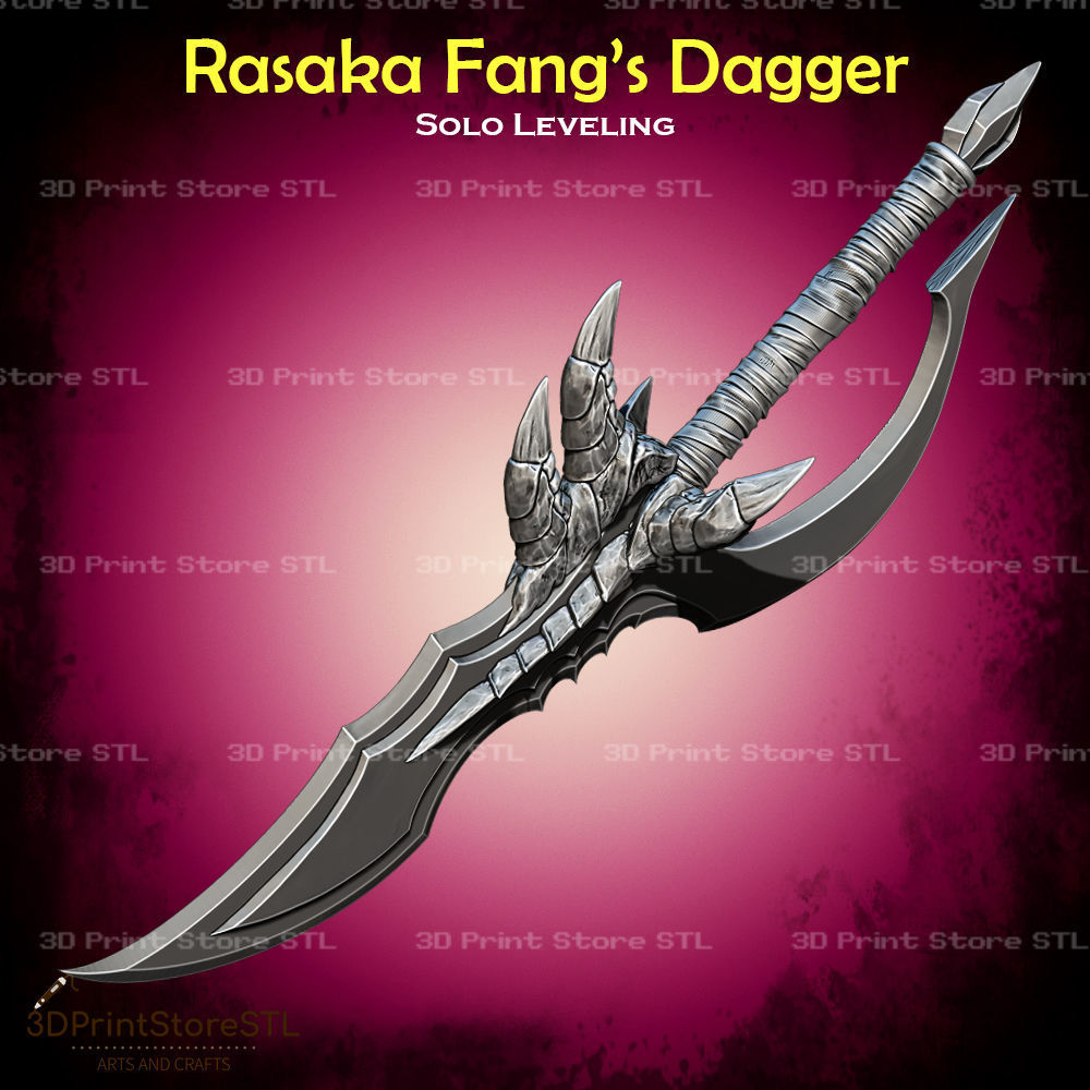 Rasaka Fang Dagger Cosplay Solo Leveling - STL File 3D model 3D ...