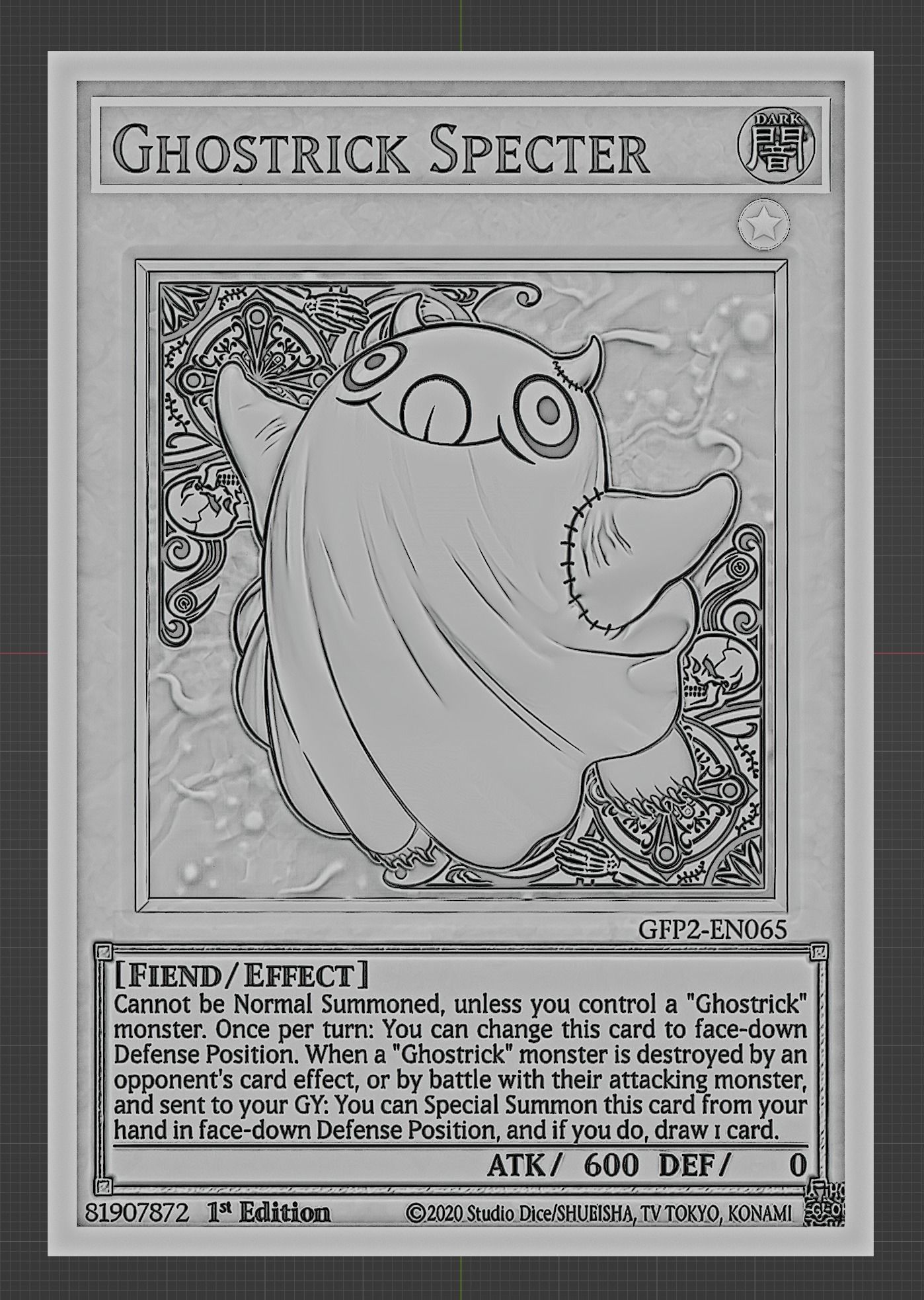 Ghostrick Specter - yuygioh free 3D model 3D printable | CGTrader