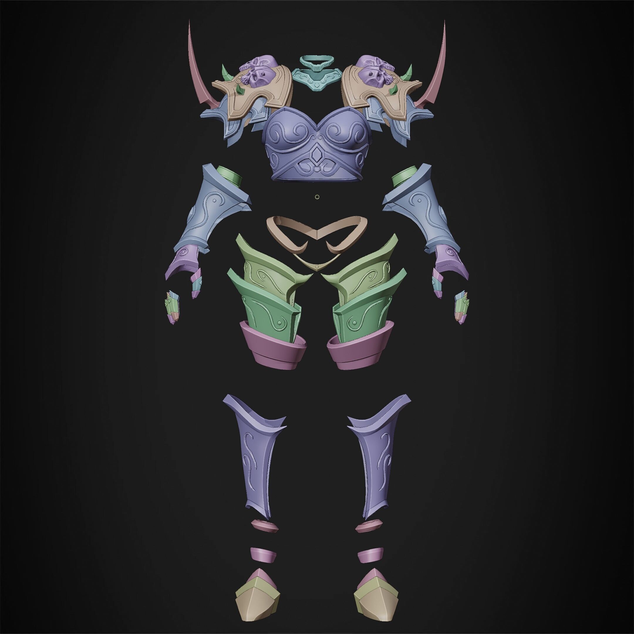 World of Warcraft Sylvanas Armor for Cosplay 3D model 3D printable ...