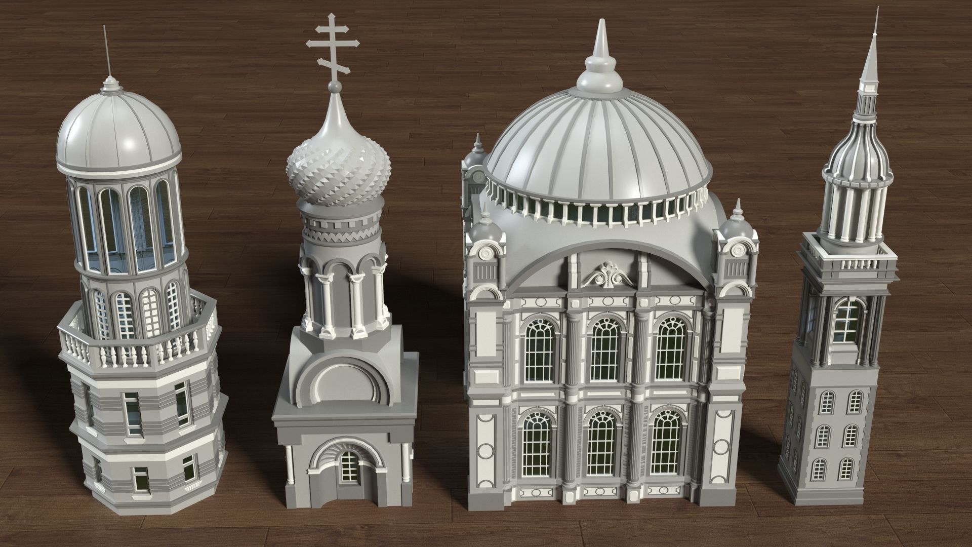3D model Building Towers Collection 2 - 20 pieces VR / AR / low-poly ...