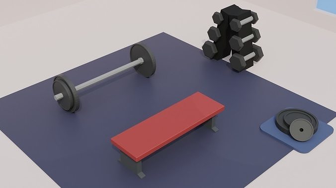 3D model Minimalistic model of gym equipment VR / AR / low-poly | CGTrader