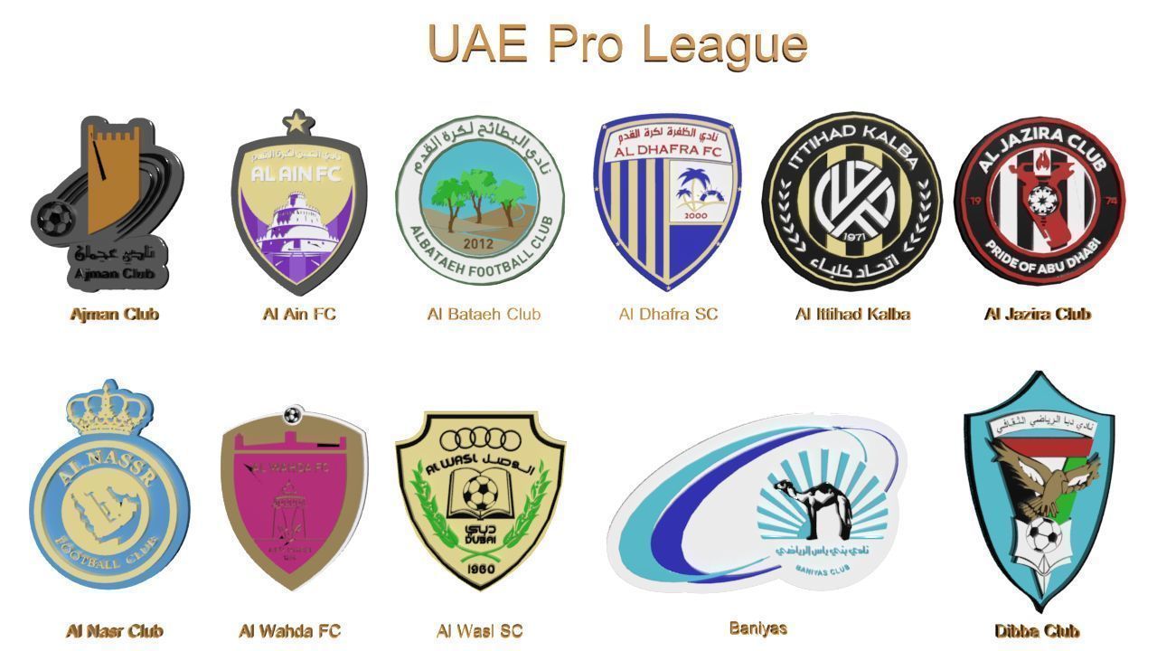 The UAE Pro League all teams printable and renderable 3D model 3D ...