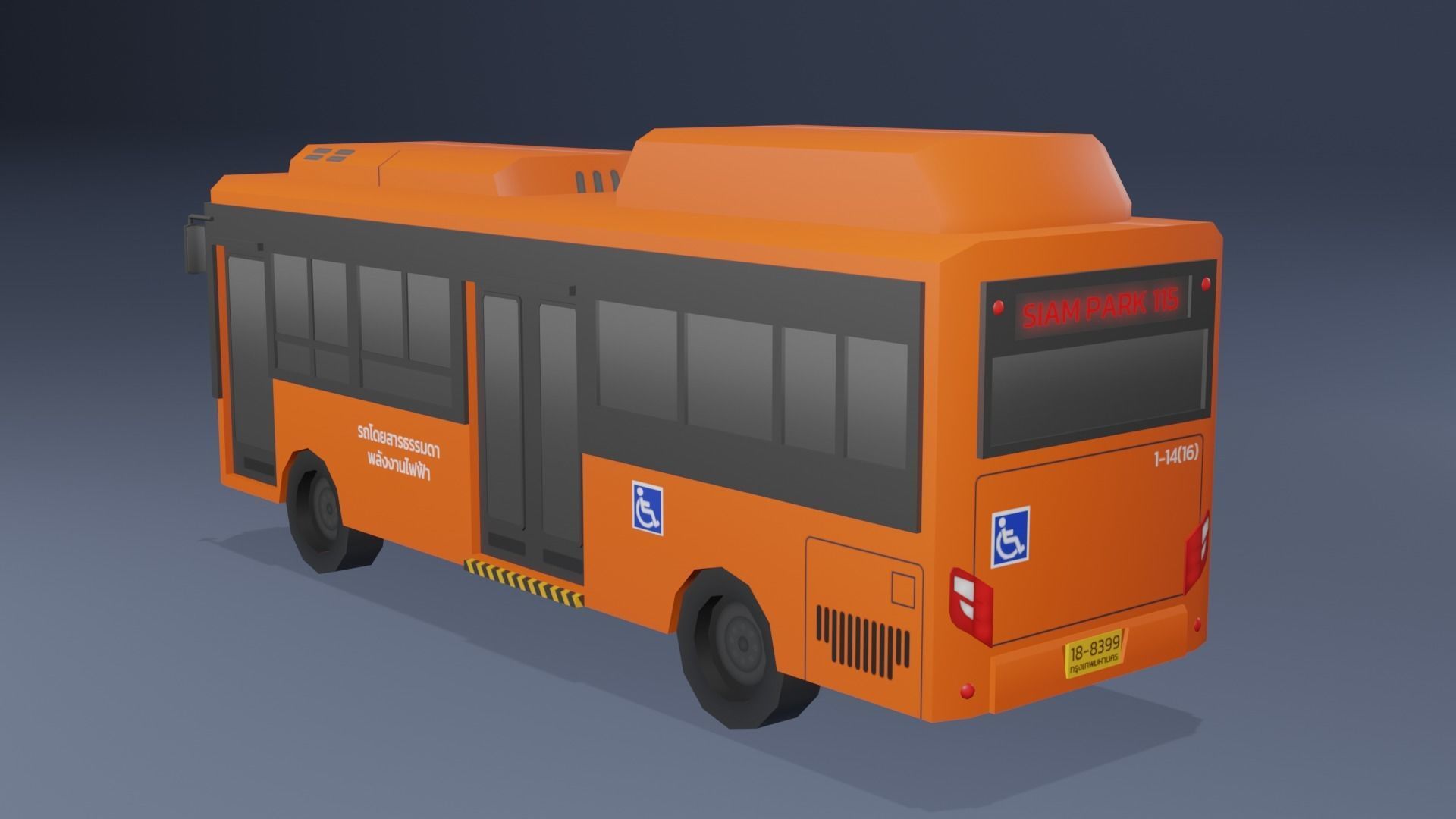 3D model NEX-MINEBUS Orange Thai bus Low poly VR / AR / low-poly | CGTrader