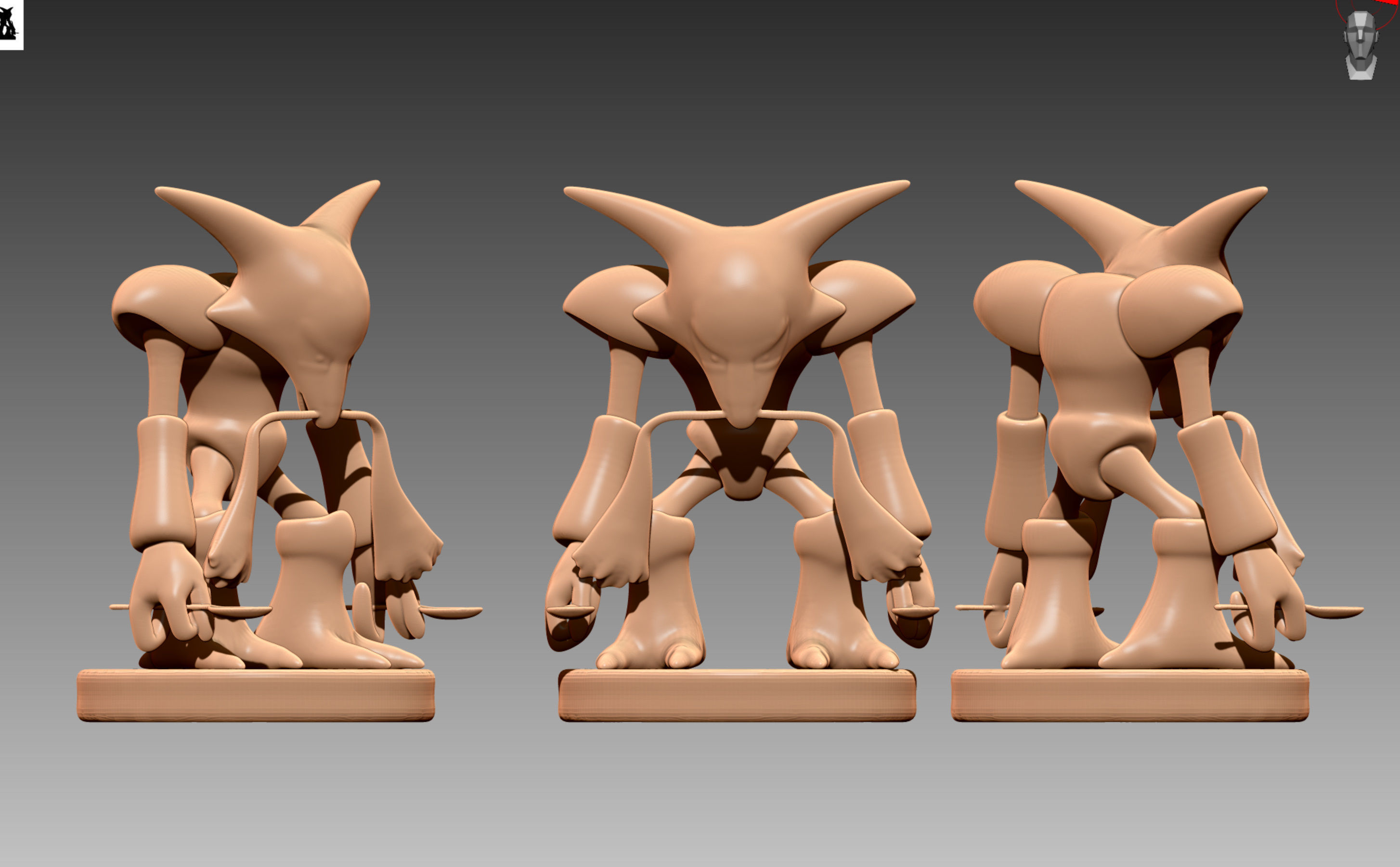 Alakazam Pokemon OBJ STL 3D model 3D printable | CGTrader