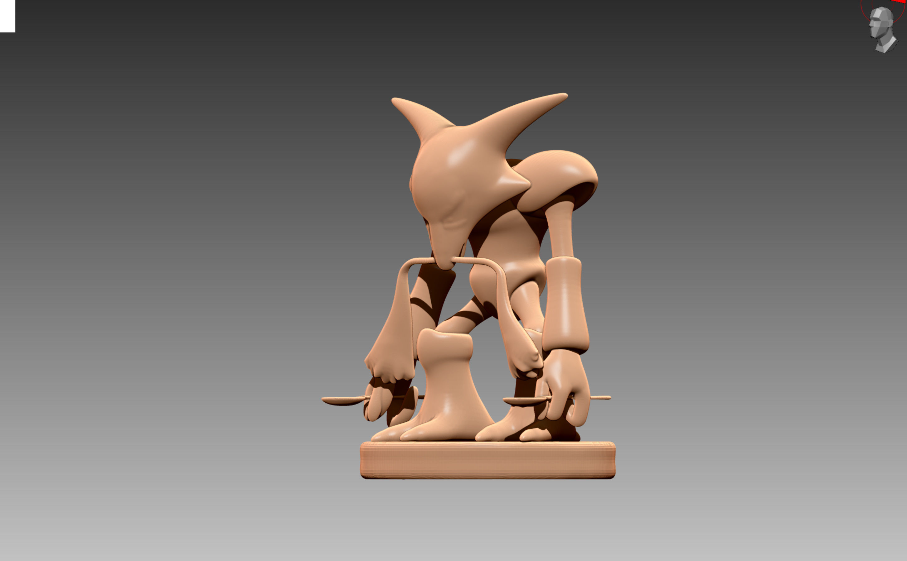 Alakazam Pokemon OBJ STL 3D model 3D printable | CGTrader