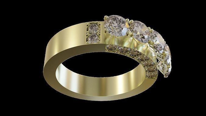 Couple Diamond Rings 3D model 3D printable | CGTrader