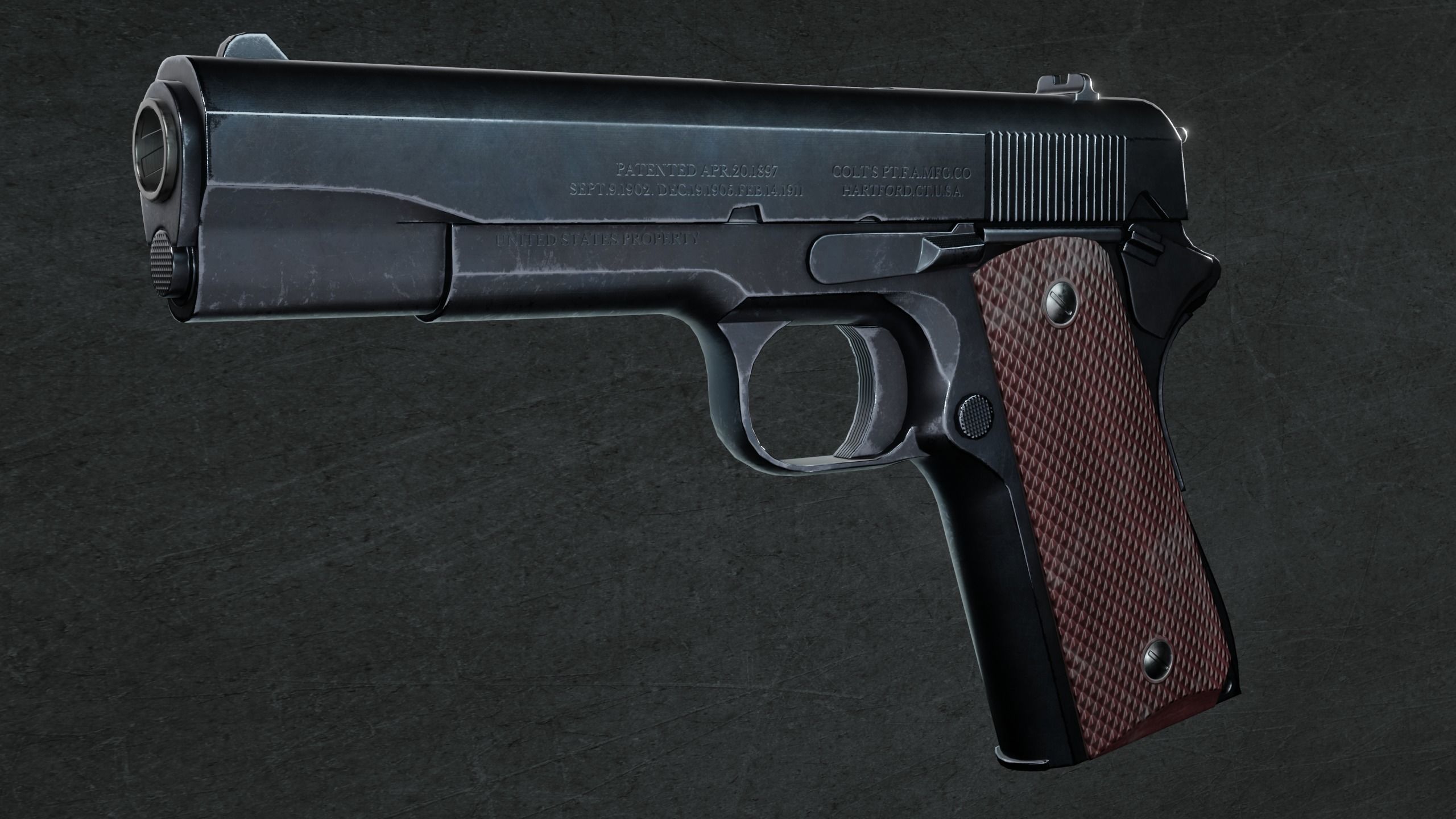 3D model game ready colt 1911 VR / AR / low-poly | CGTrader