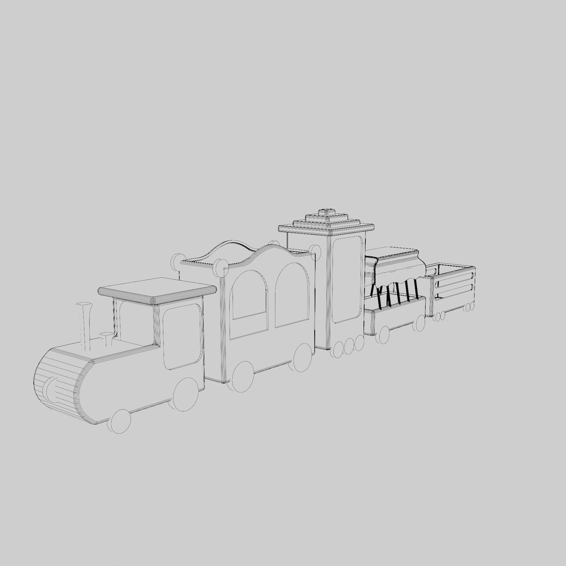 Stylized Toy Train 3D model | CGTrader