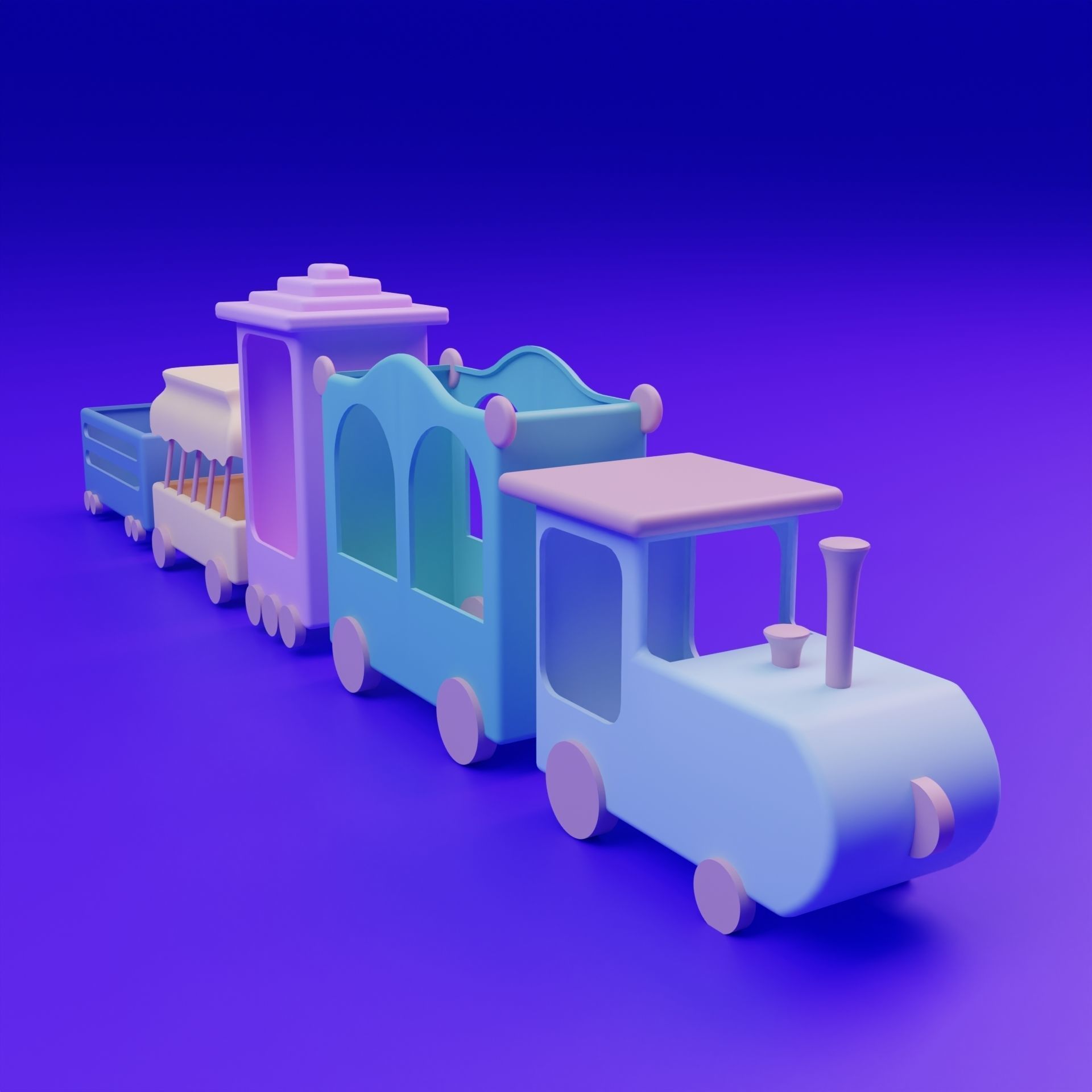 Stylized Toy Train 3D model | CGTrader