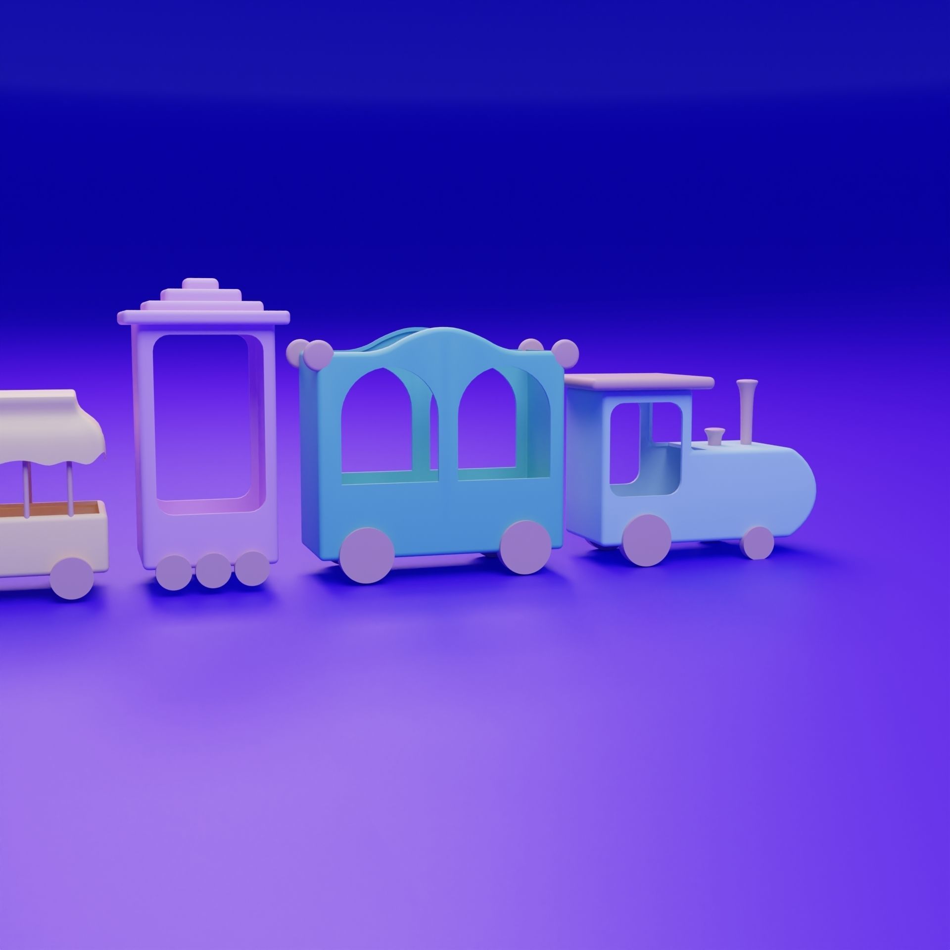 Stylized Toy Train 3D model | CGTrader