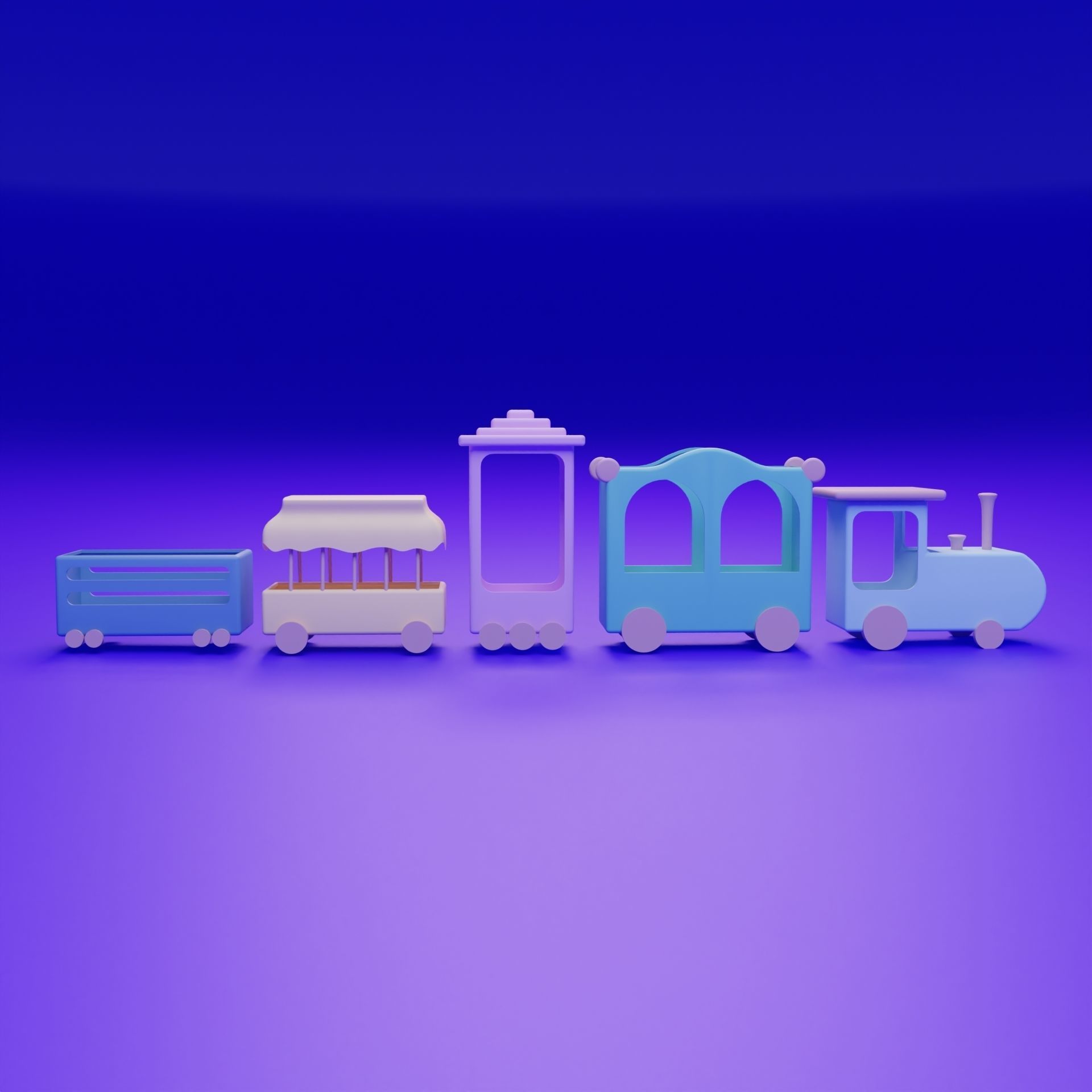 Stylized Toy Train 3D model | CGTrader