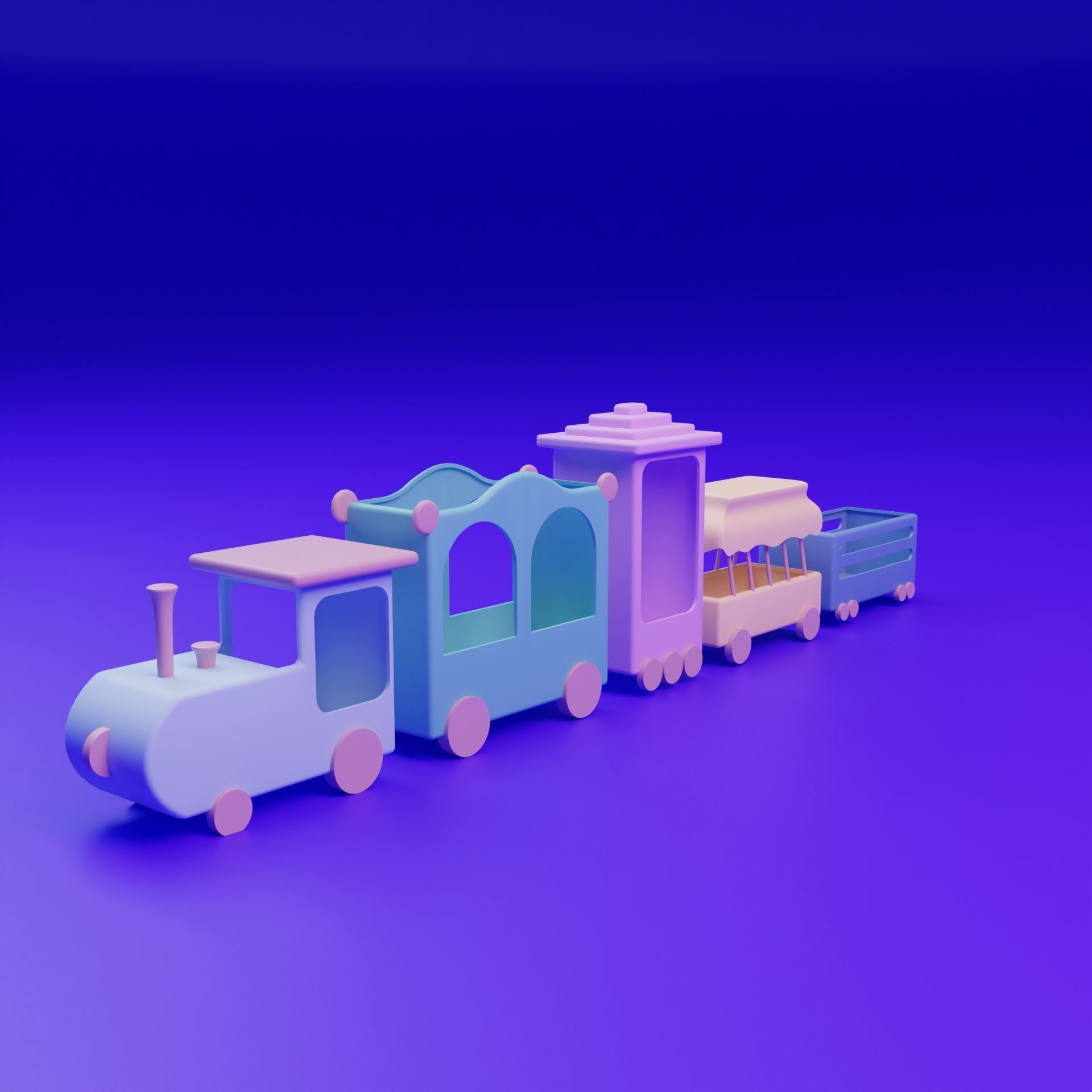 Stylized Toy Train 3D model | CGTrader